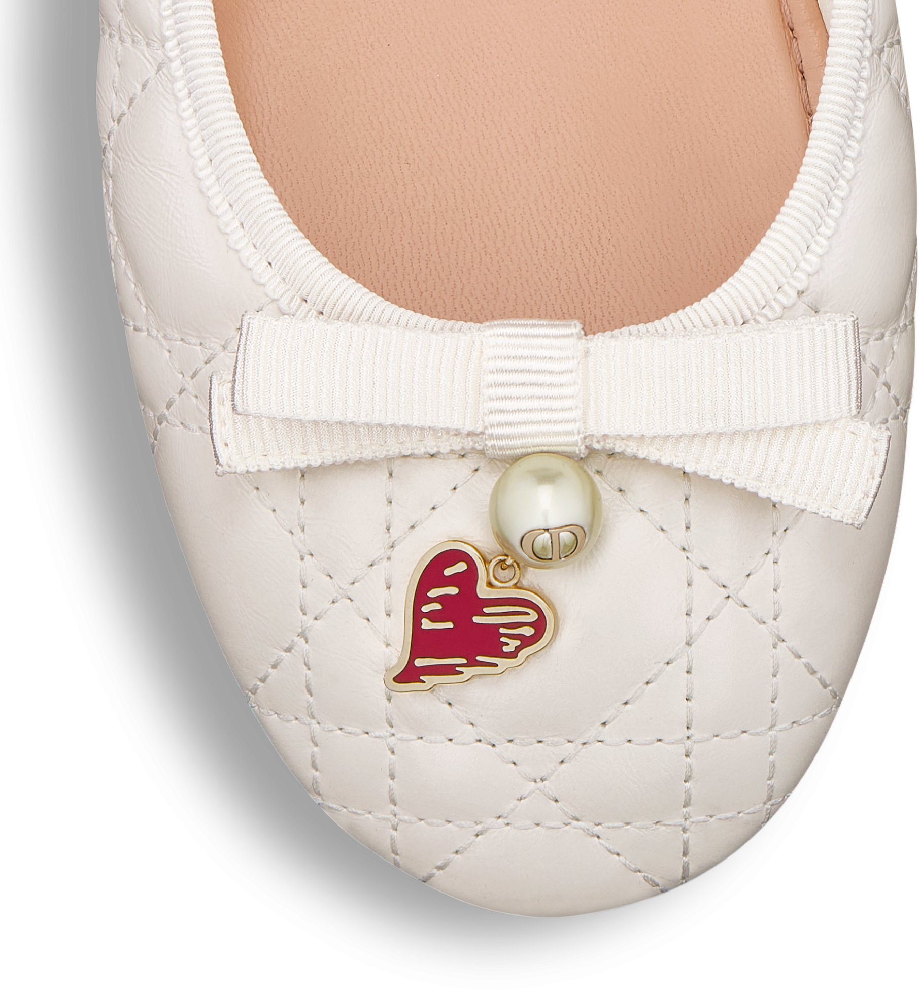 Dior Ballet-ballerina uit de Dioramour-lijn Wit kalfsleer met ...