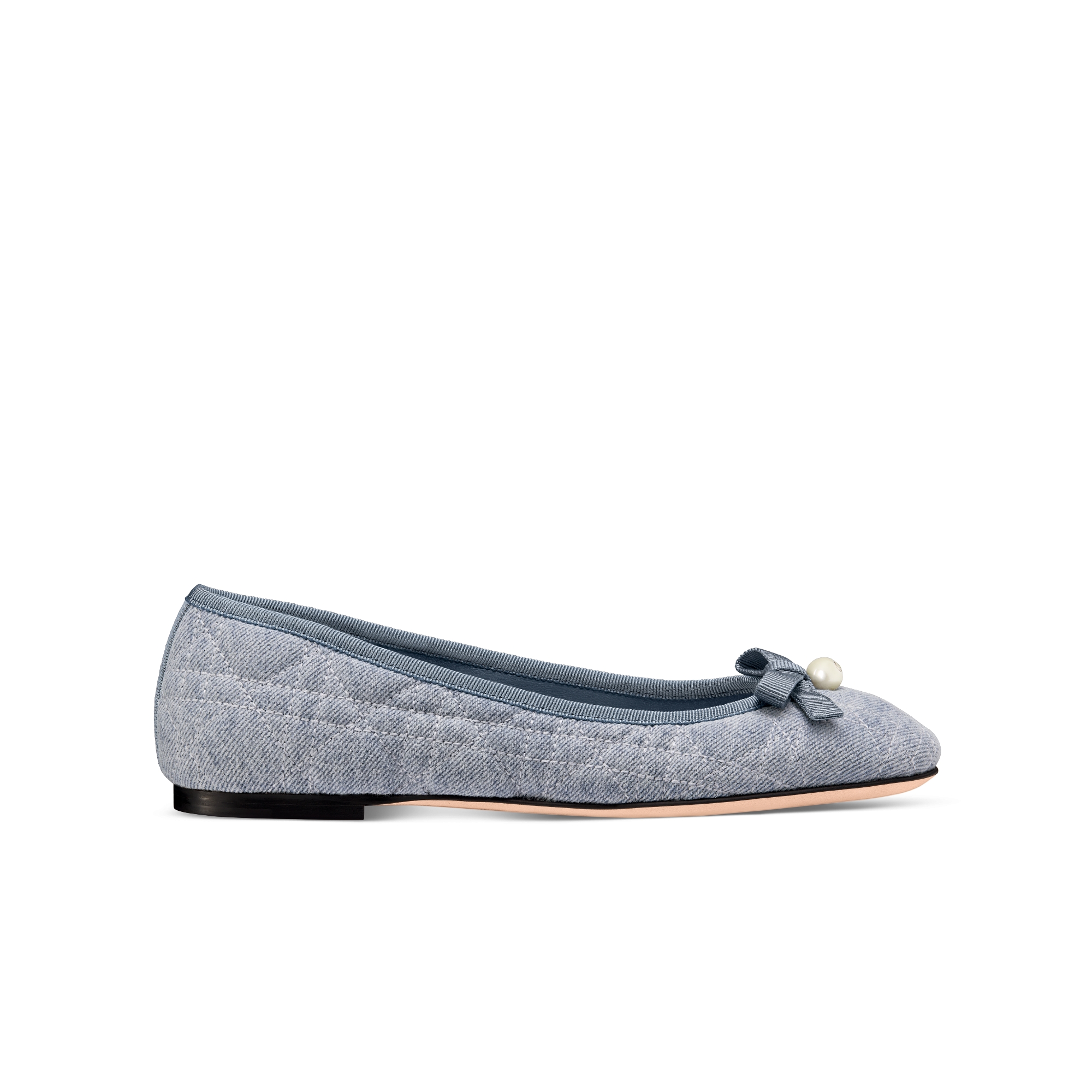 Dior Ballet Flat Blue Cannage Embroidered Denim | DIOR