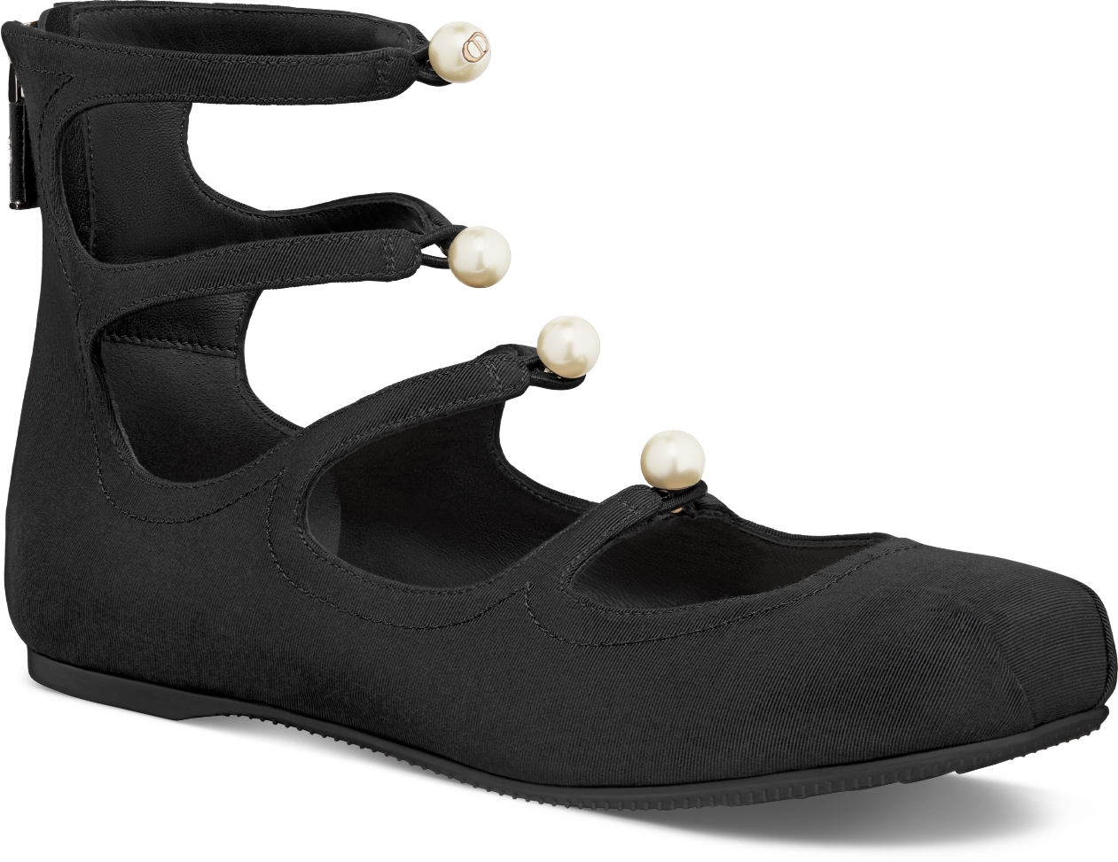 Jolie Dior Ballet Flat Black Grosgrain | DIOR