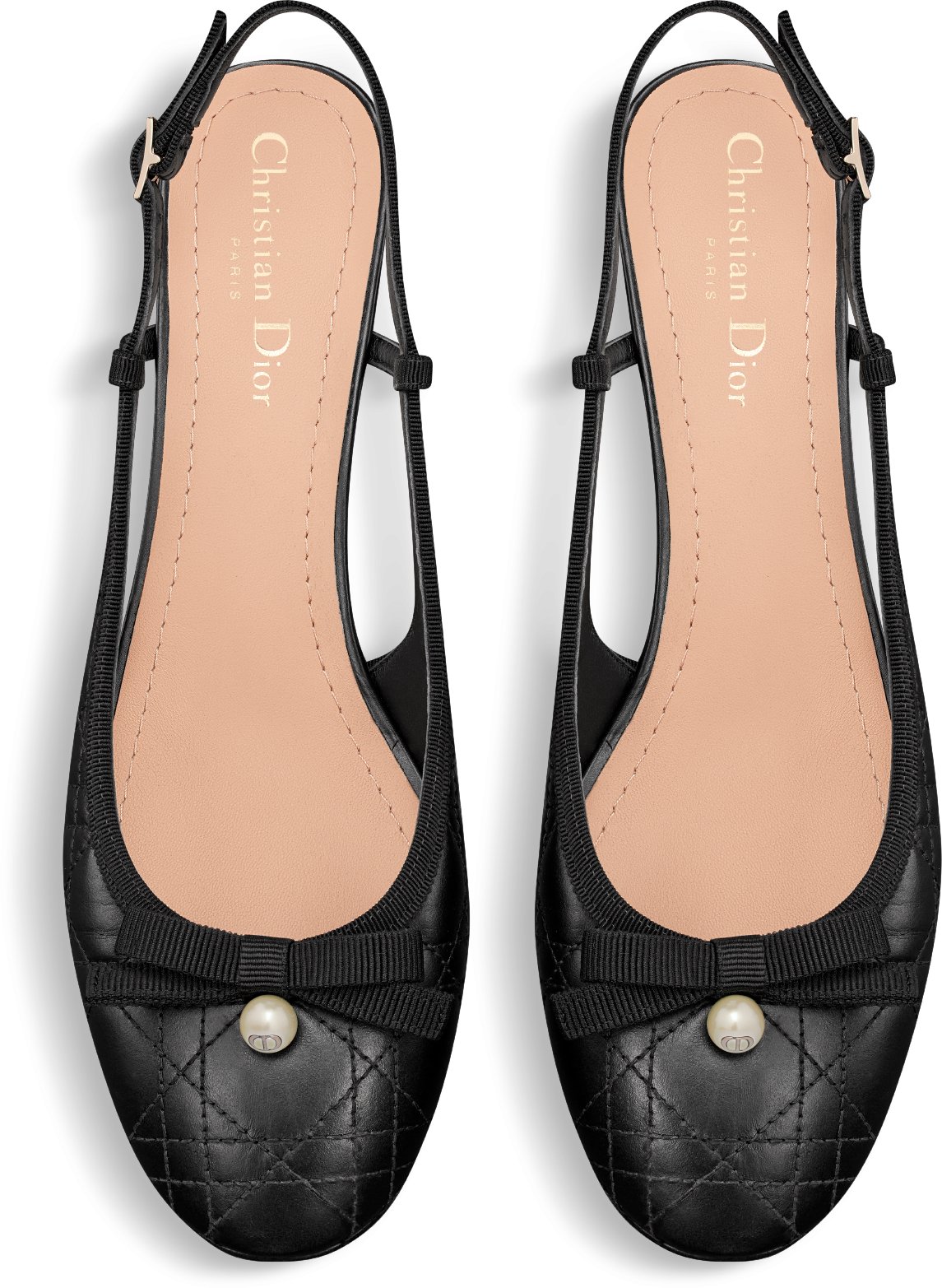 Dior Ballet Slingback-Pumps Gestepptes Cannage Kalbsleder in Schwarz | DIOR