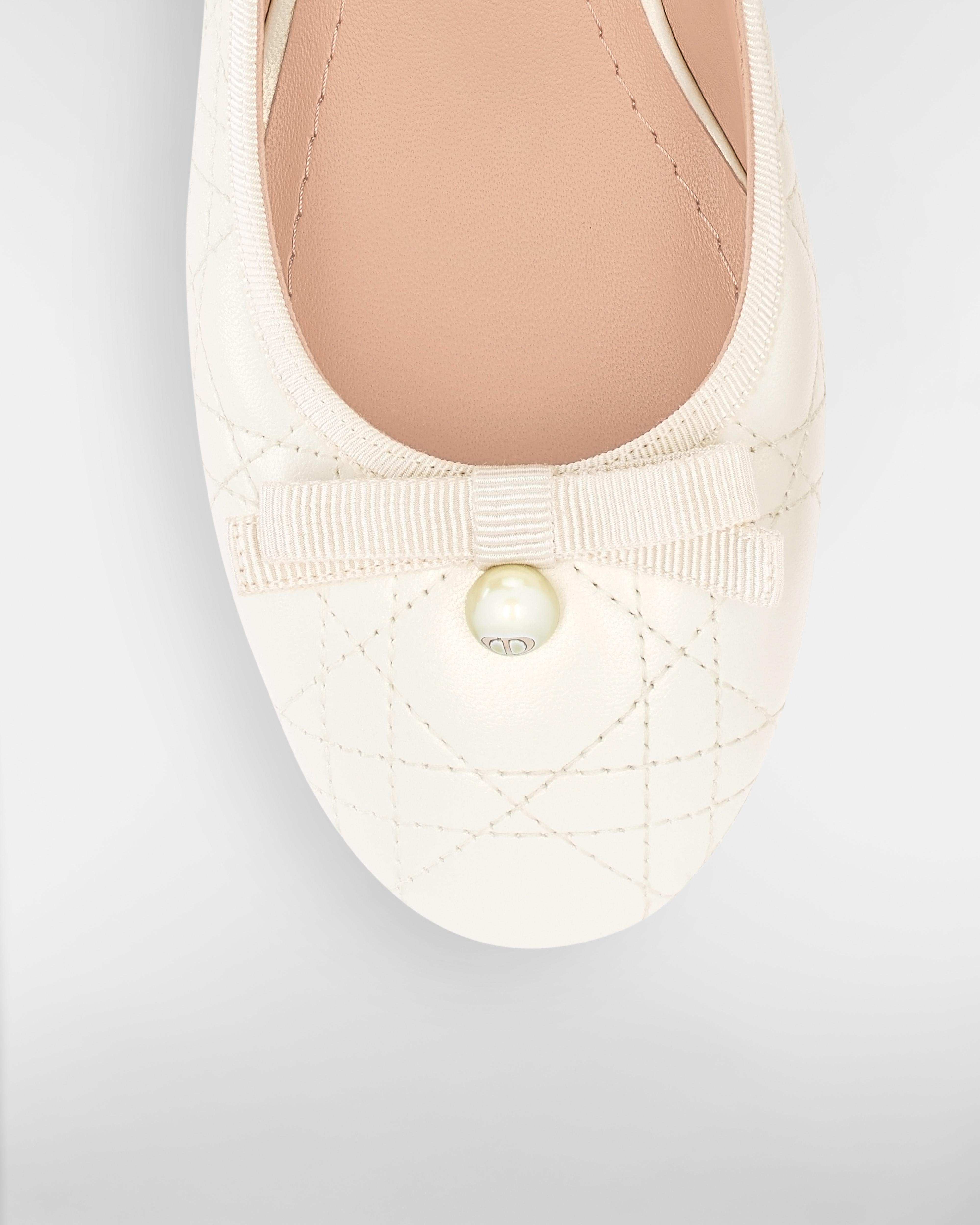 Dior Ballet Slingback Pump Pearlescent White Cannage Lambskin | DIOR
