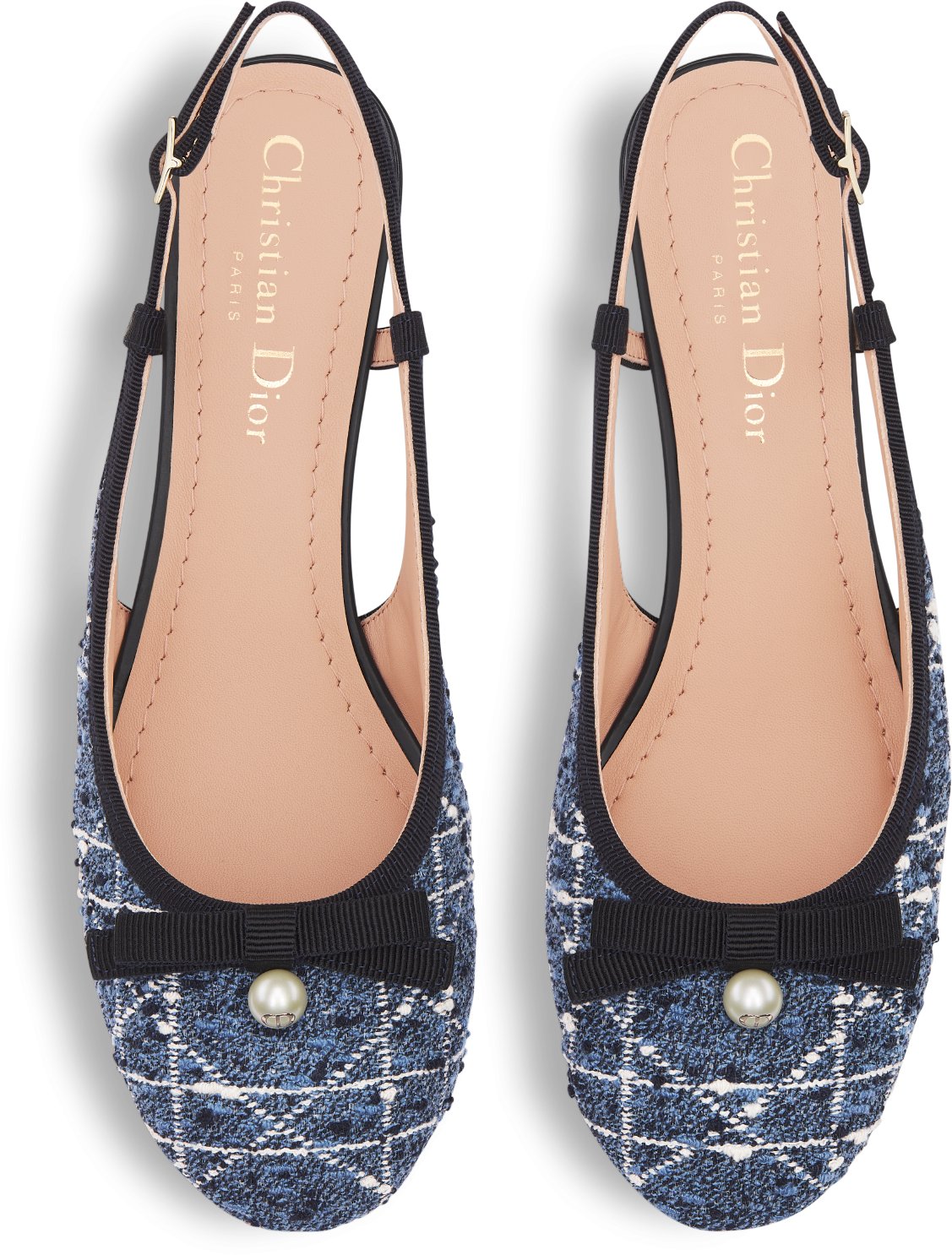 Dior Ballet Slingback Pump Denim Blue Cannage Tweed | DIOR