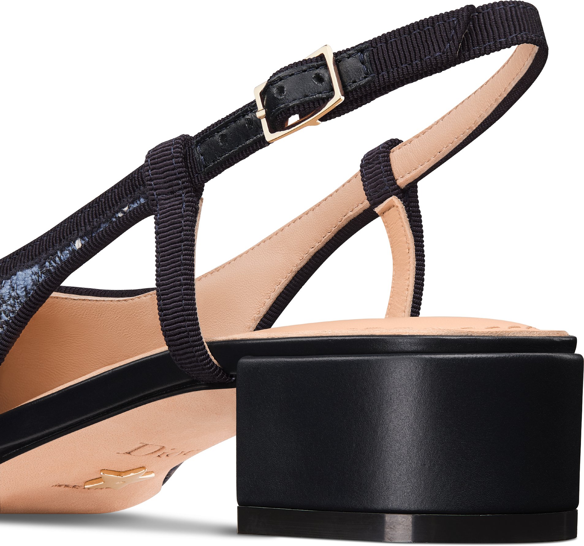 Dior Ballet Slingback-Pumps Cannage Tweed in Denimblau | DIOR