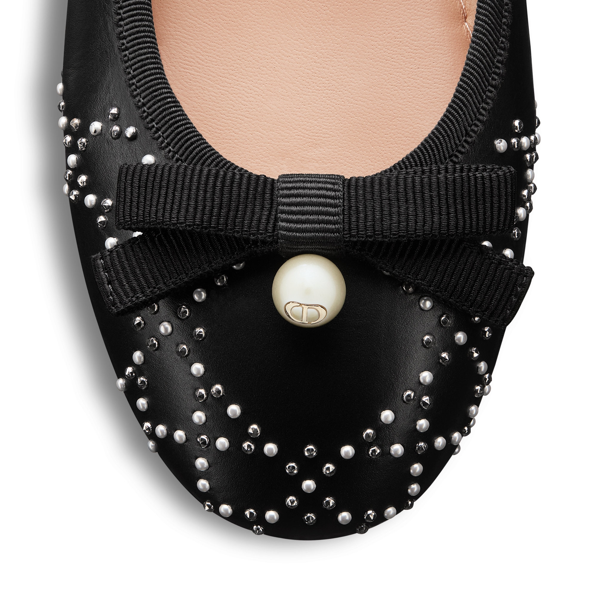 Dior Ballet Flat Black Calfskin with Cannage Motif in Silver-Finish ...