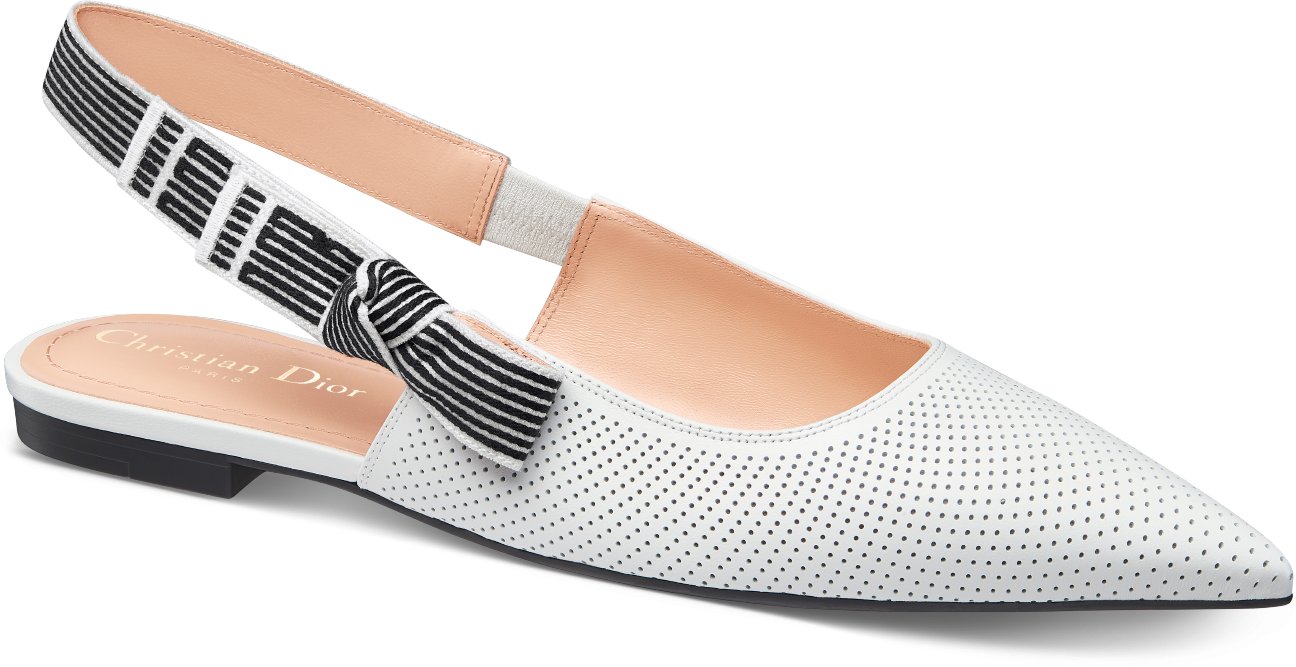 Bailarina slingback Dior Toujours Piel de cordero flexible perforada ...