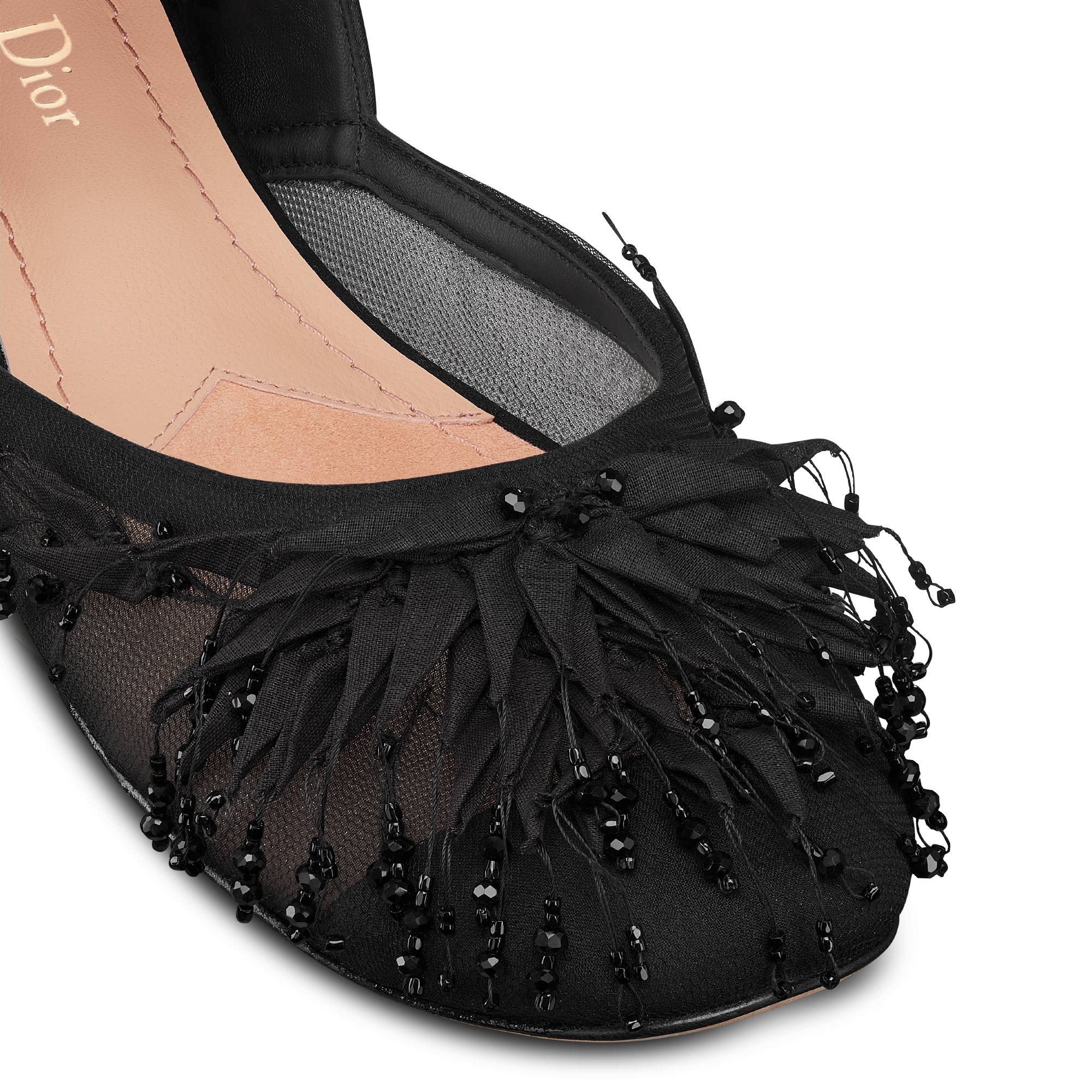 Bailarina Lovely-D Satén negro y malla transparente bordada con ...