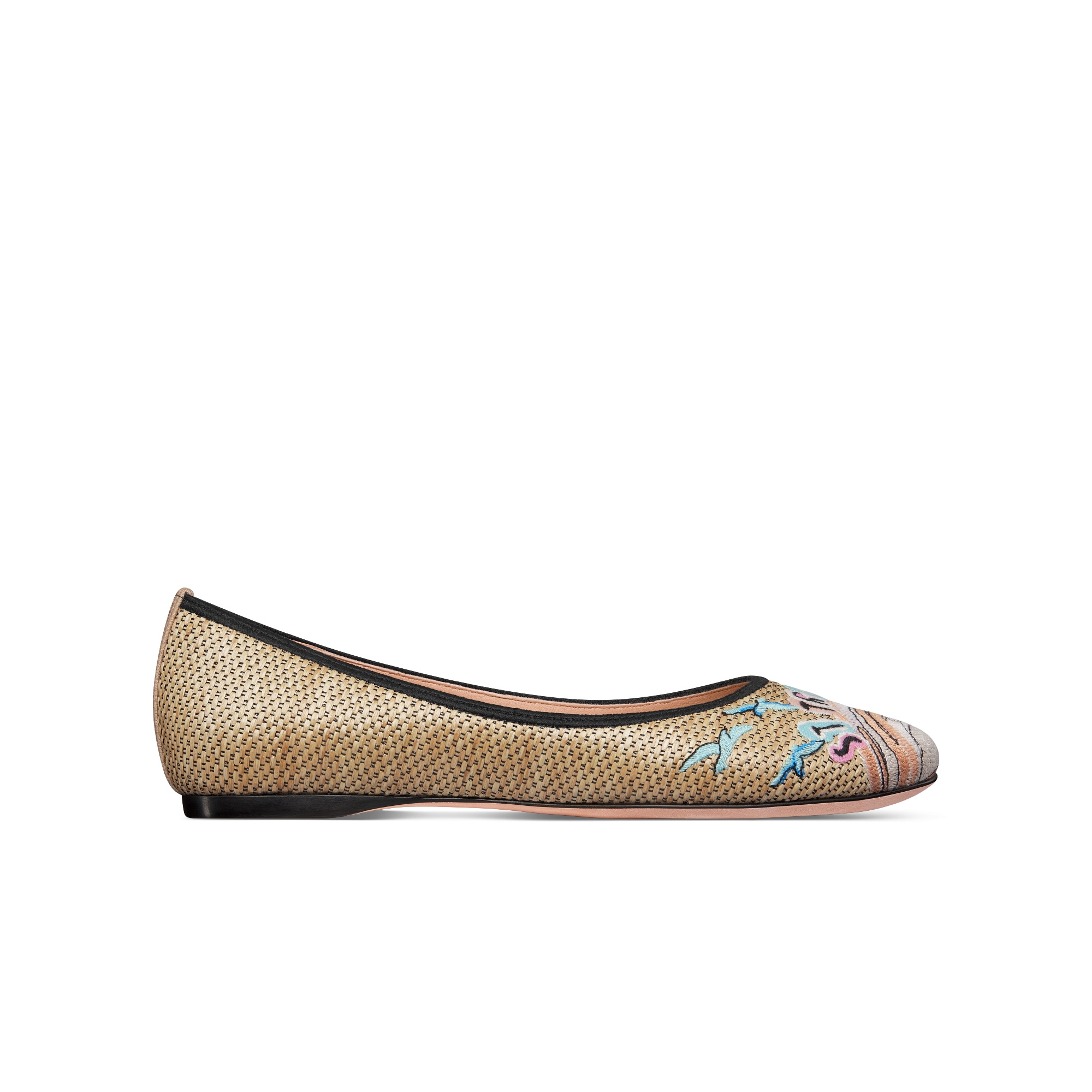 Dior Souvenir Lovely-D-ballerina Naturel raffia en veelkleurig ...
