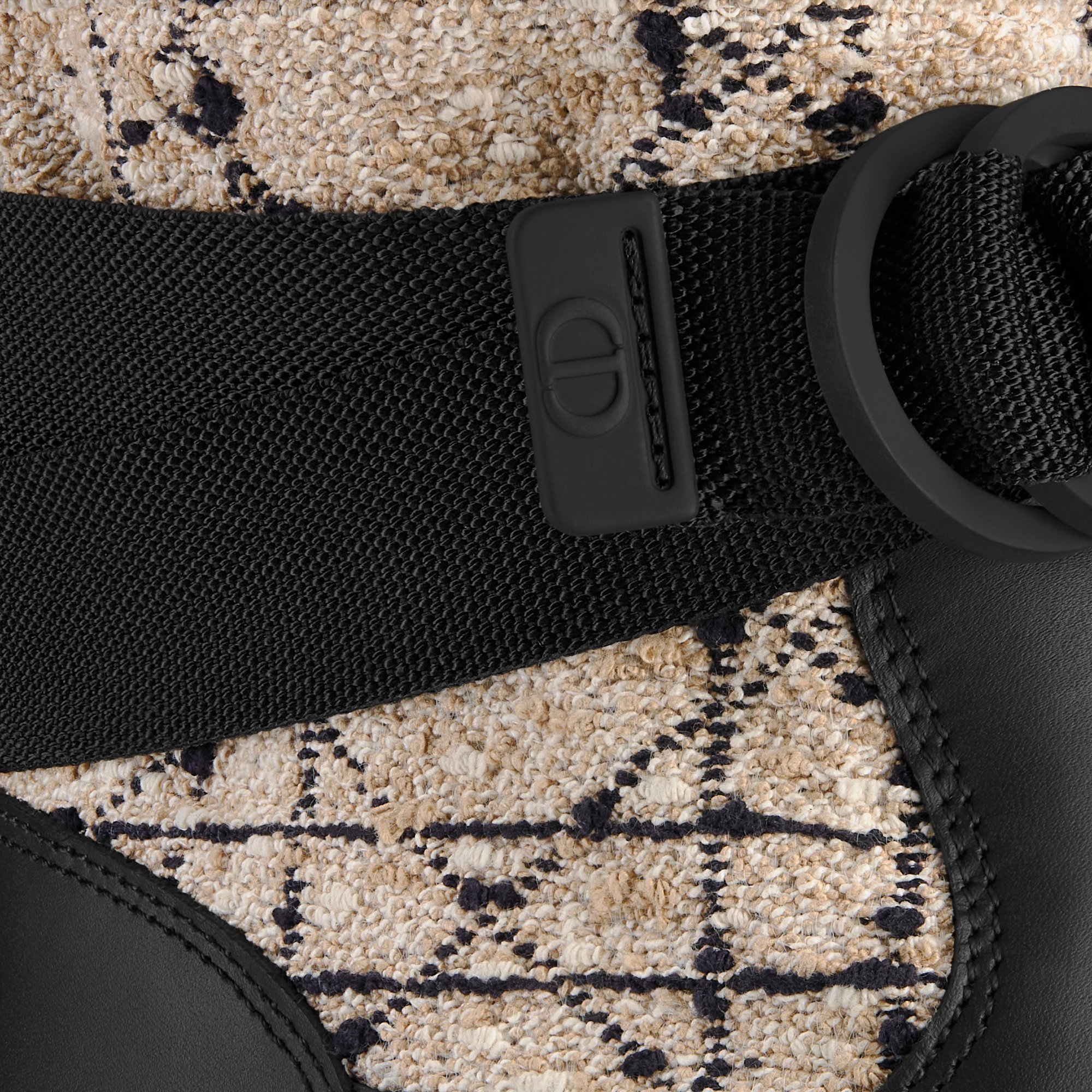 D-Major Boot Beige and Black Cannage Tweed and Black Calfskin | DIOR