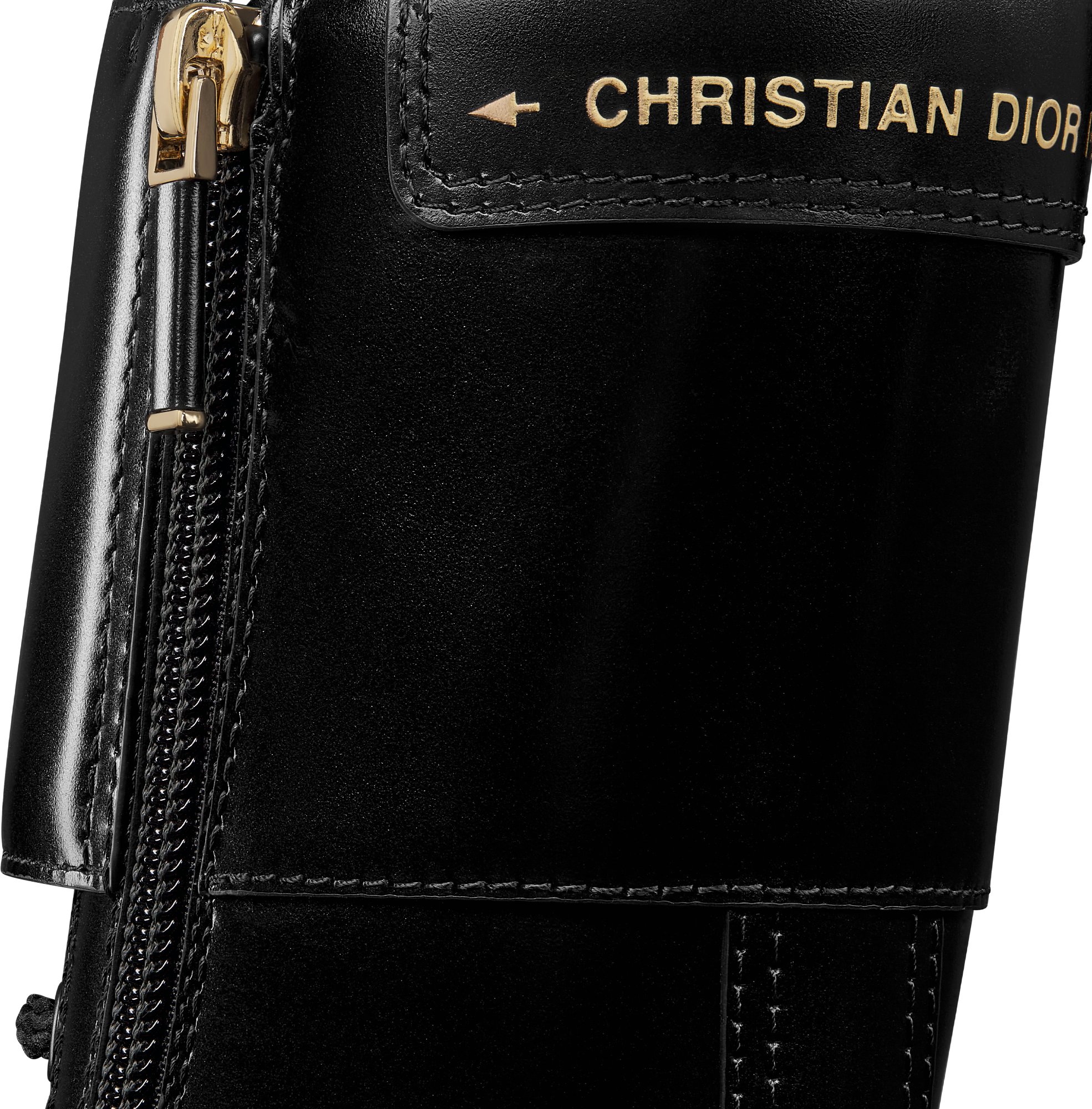 D-Strike Ankle Boot Black Matte Calfskin and White Resin Pearls | DIOR