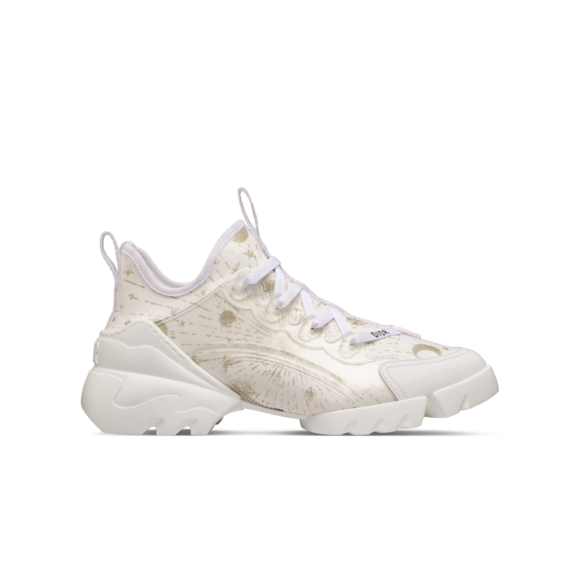 D-Connect Sneaker White Technical Fabric with Gold-Tone Dior Astral ...
