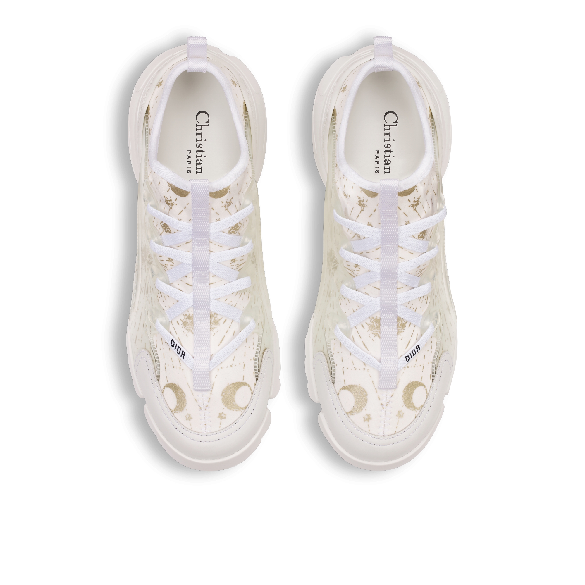 D-Connect Sneaker White Technical Fabric with Gold-Tone Dior Astral ...