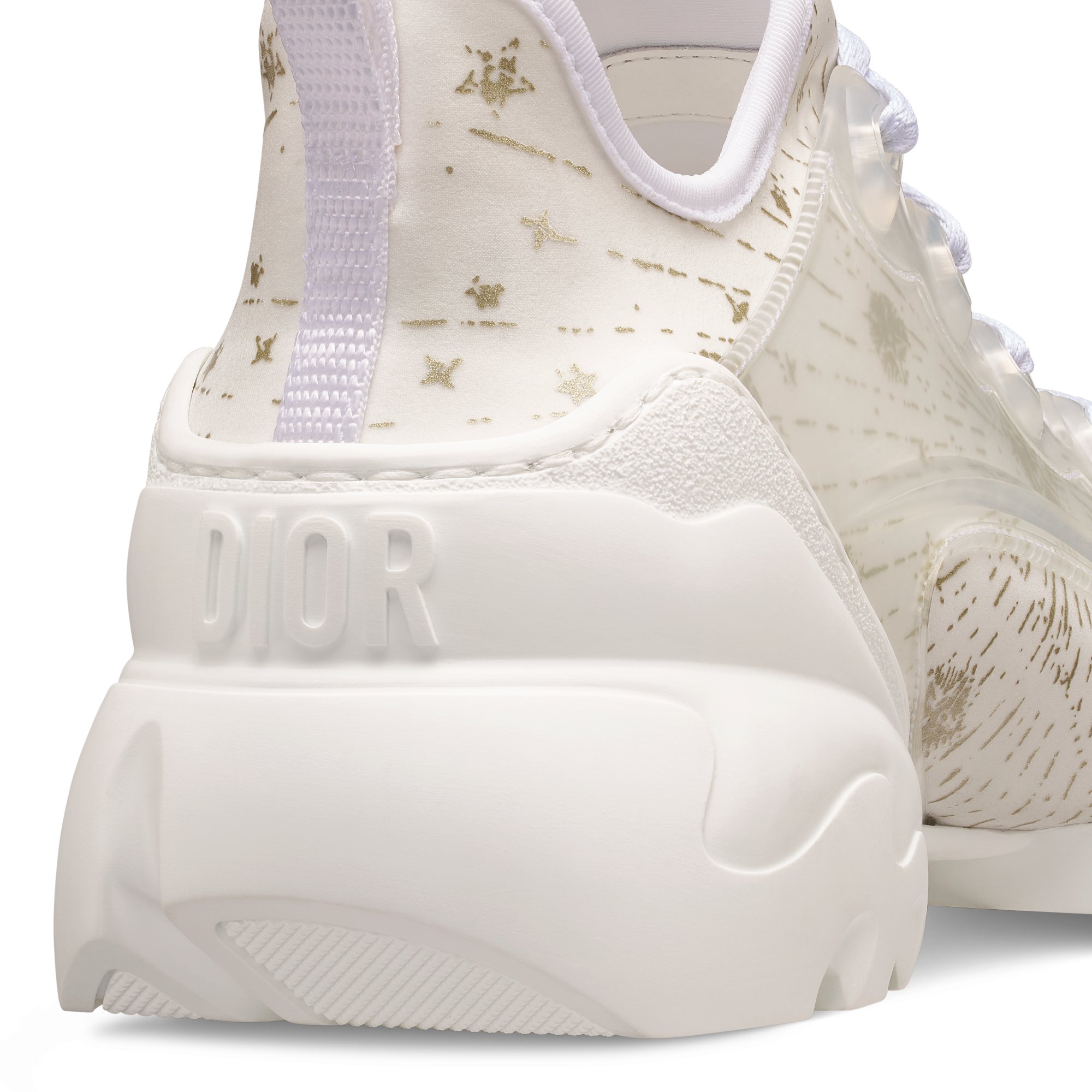D-Connect Sneaker White Technical Fabric with Gold-Tone Dior Astral ...