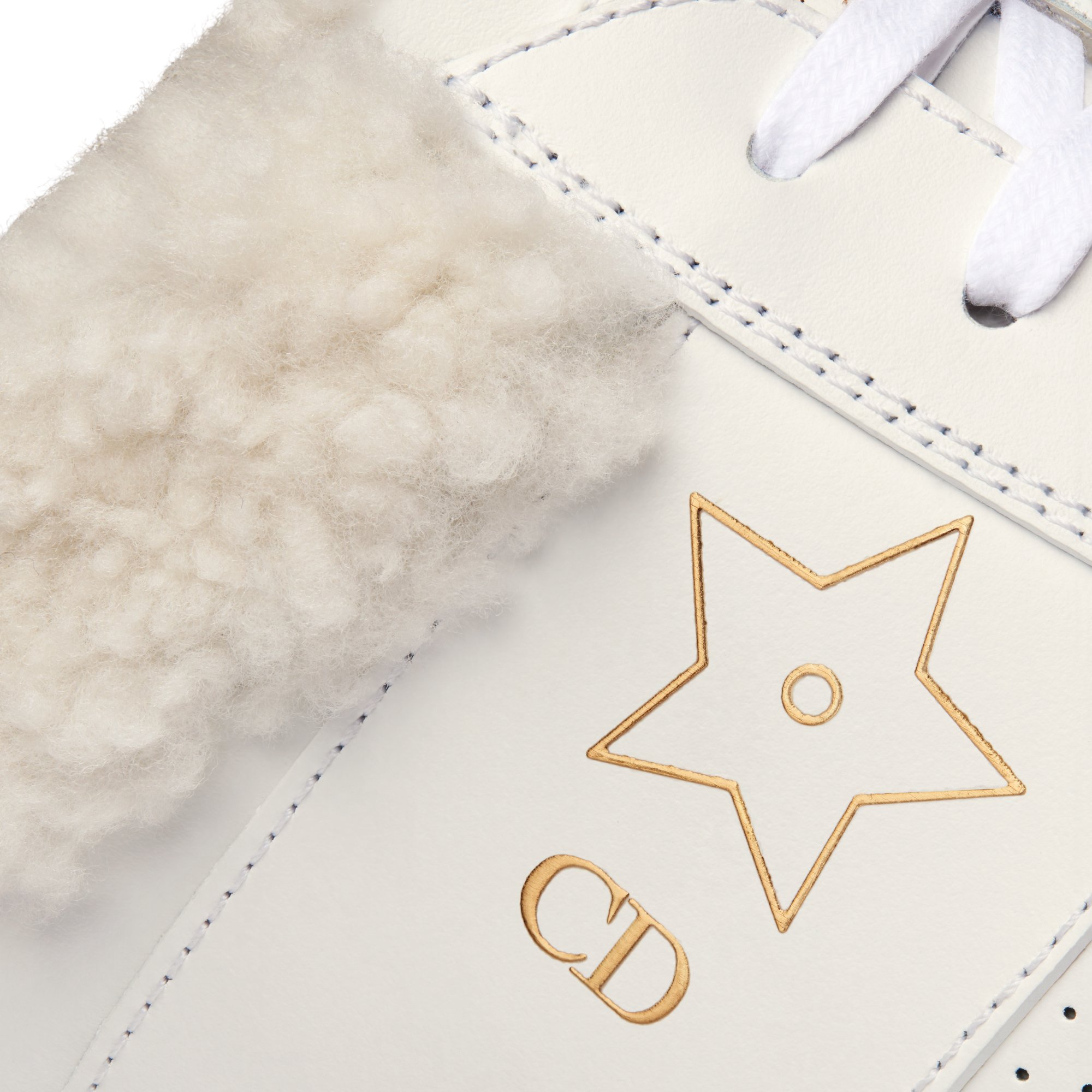 Dior Star Sneaker White Calfskin and Shearling | DIOR