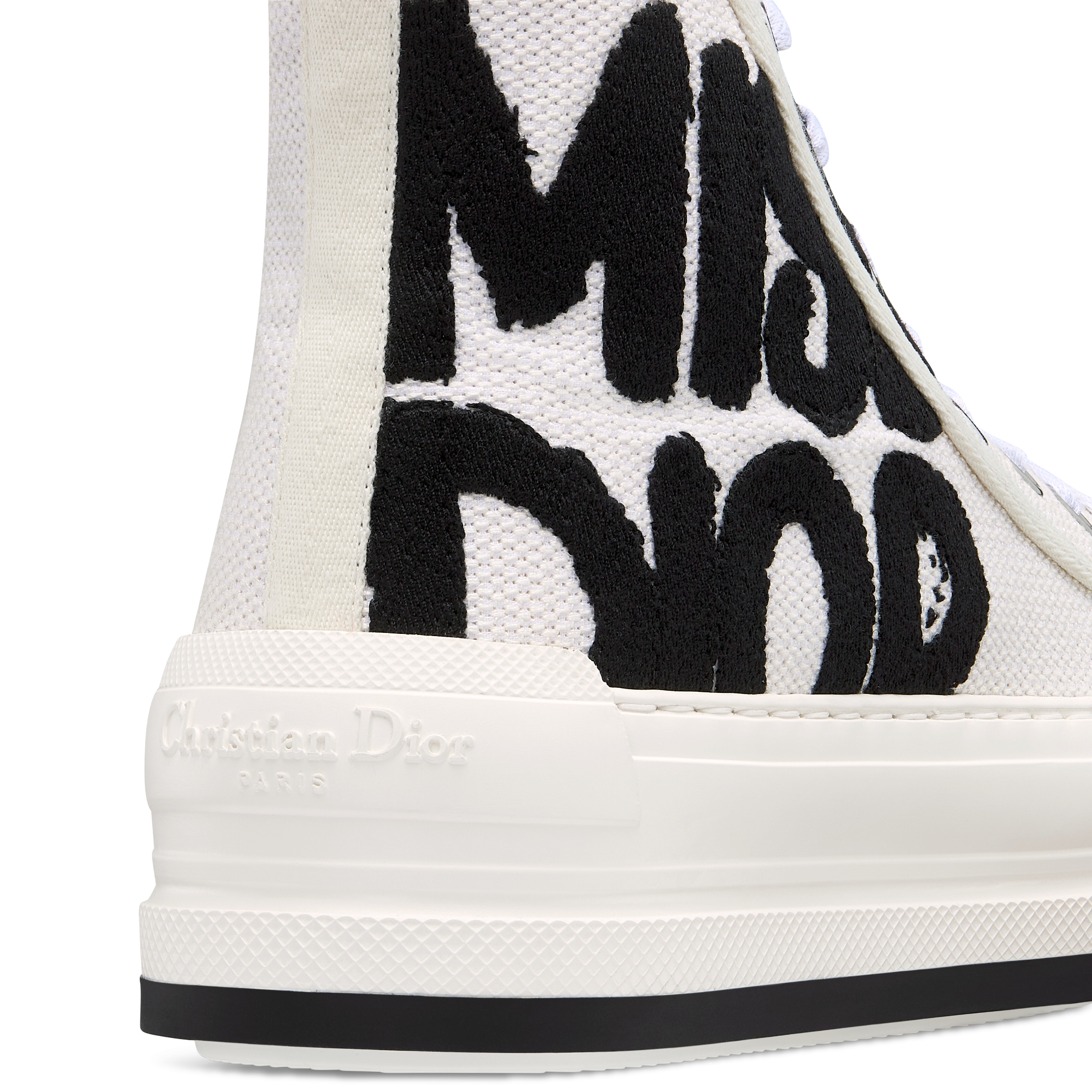 Walk'n'Dior High-Top Platform Sneaker White and Black Embroidered ...