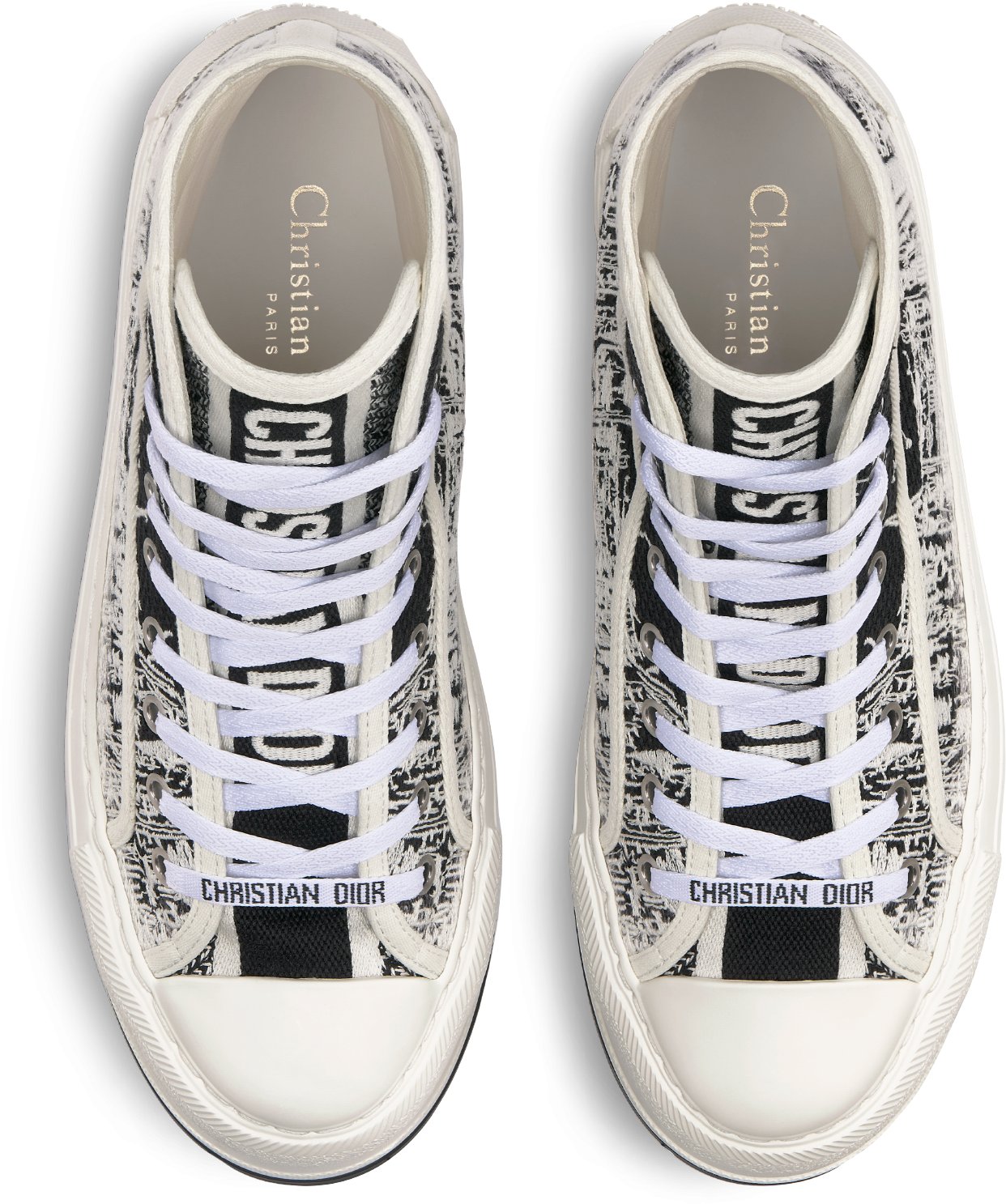 Walk'n'Dior High-Top Platform Sneaker Cotton Embroidered with Black and ...