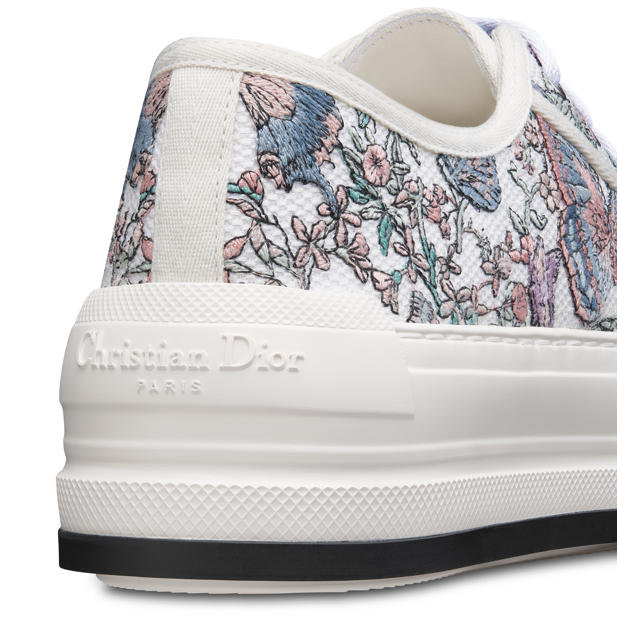 Walk'n'Dior Platform Sneaker White Multicolor Cotton Embroidered with ...