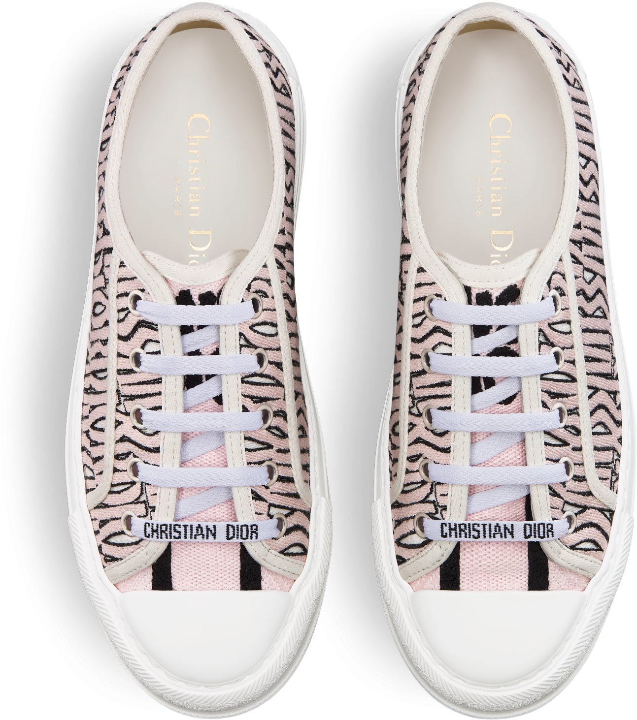 Walk'n'Dior Platform Sneaker Embroidered Cotton with Pale Pink Miss ...