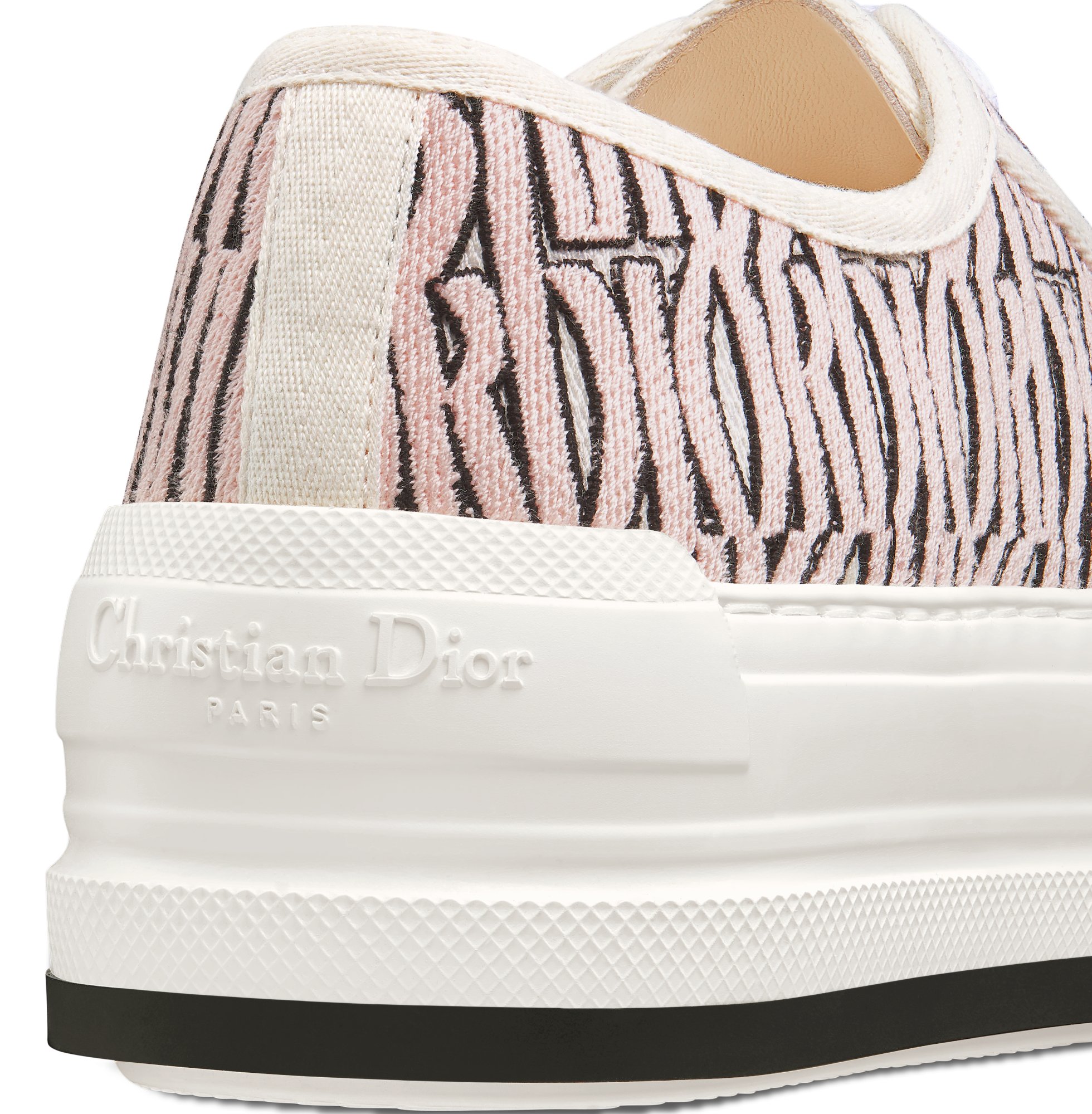Sneaker à plateforme Walk'n'Dior Coton brodé du motif Miss Dior Allover rose pâle | DIOR