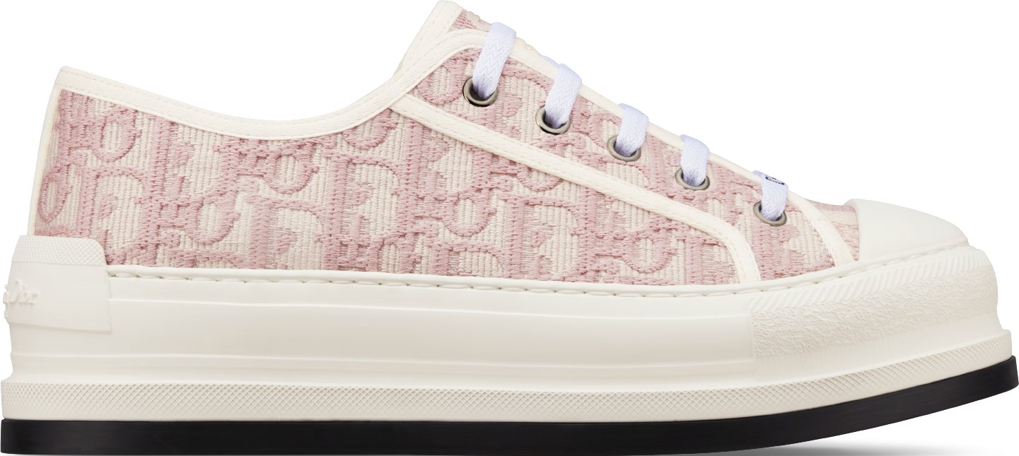 Walk'n'Dior Platform Sneaker Nude Dior Oblique Embroidered Cotton | DIOR