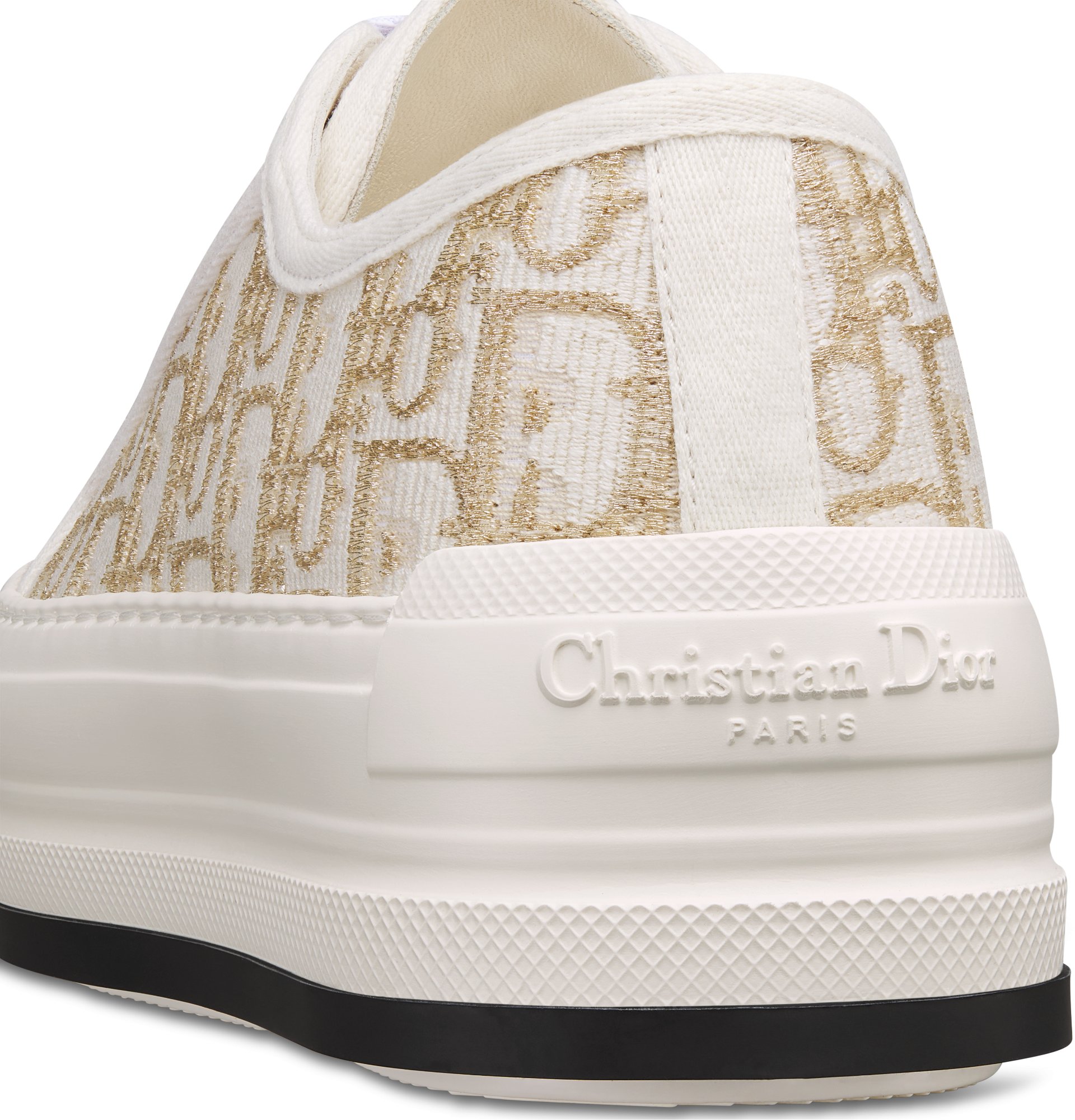 Sneaker con plateau Walk'n'Dior Cotone Dior Oblique color oro con ricamo in filo metallizzato | DIOR