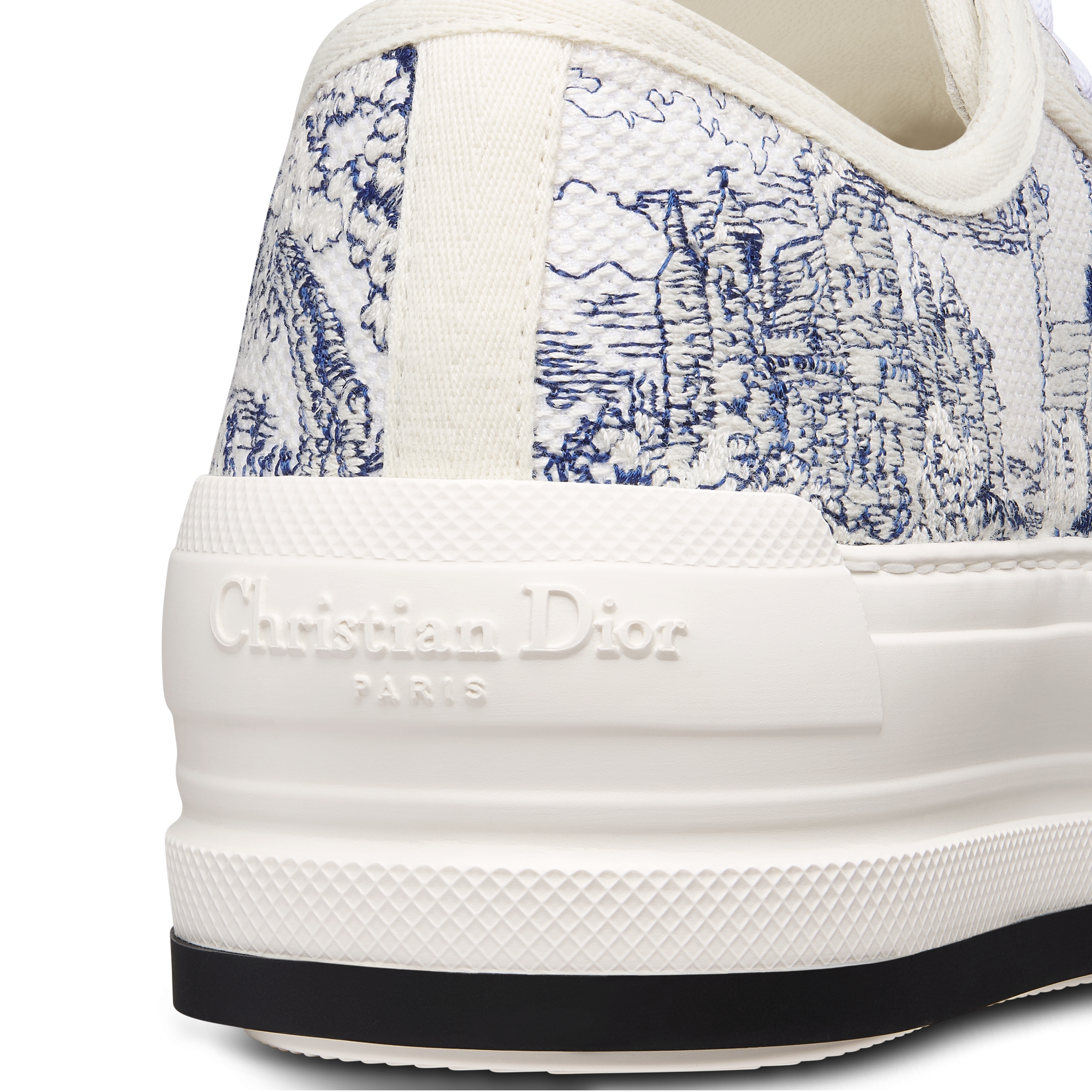 Walk'n'Dior-sneaker met plateauzool Diepblauw katoen geborduurd met Toile de Jouy Scotland ...