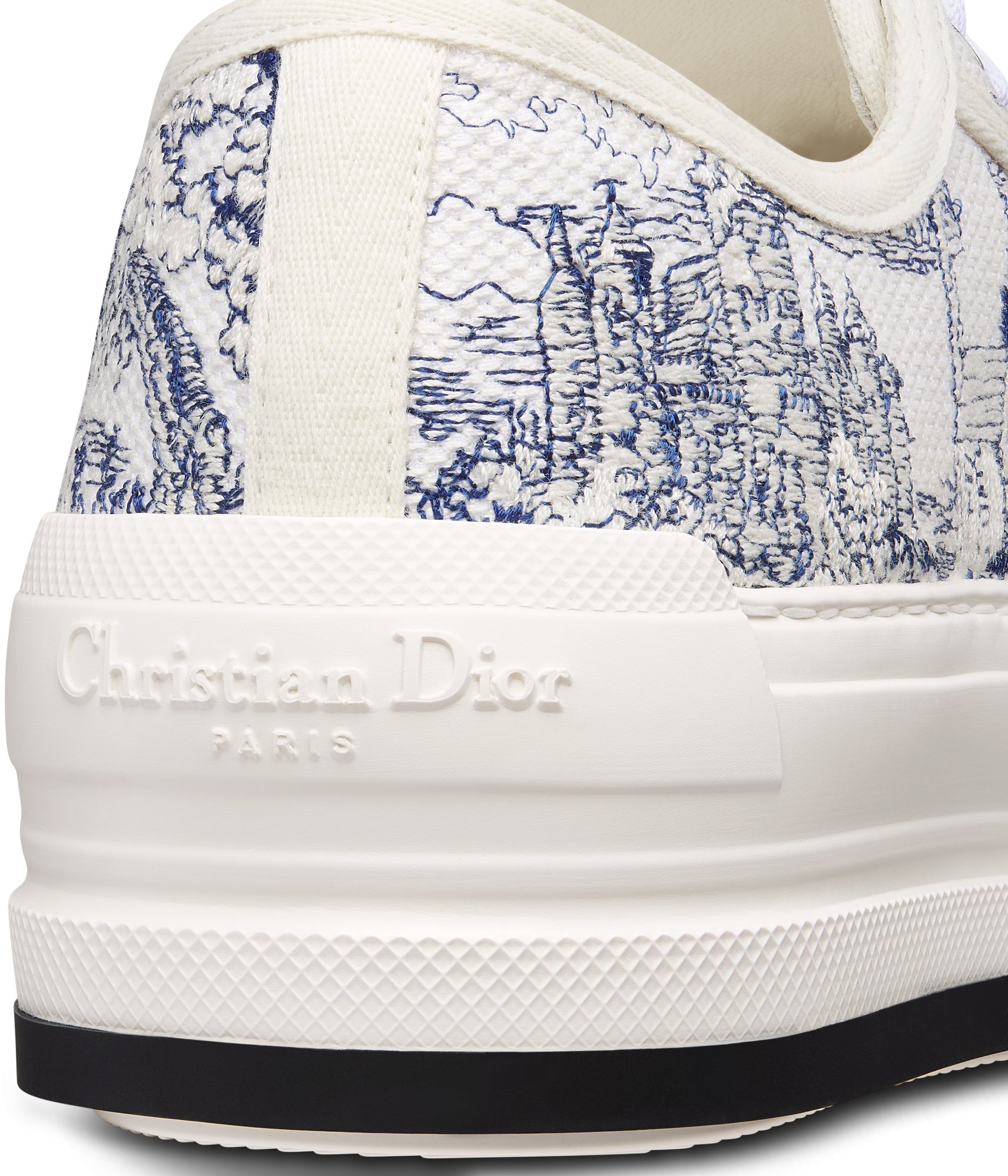 Walk'n'Dior Platform Sneaker Deep Blue Cotton Embroidered with Toile de ...