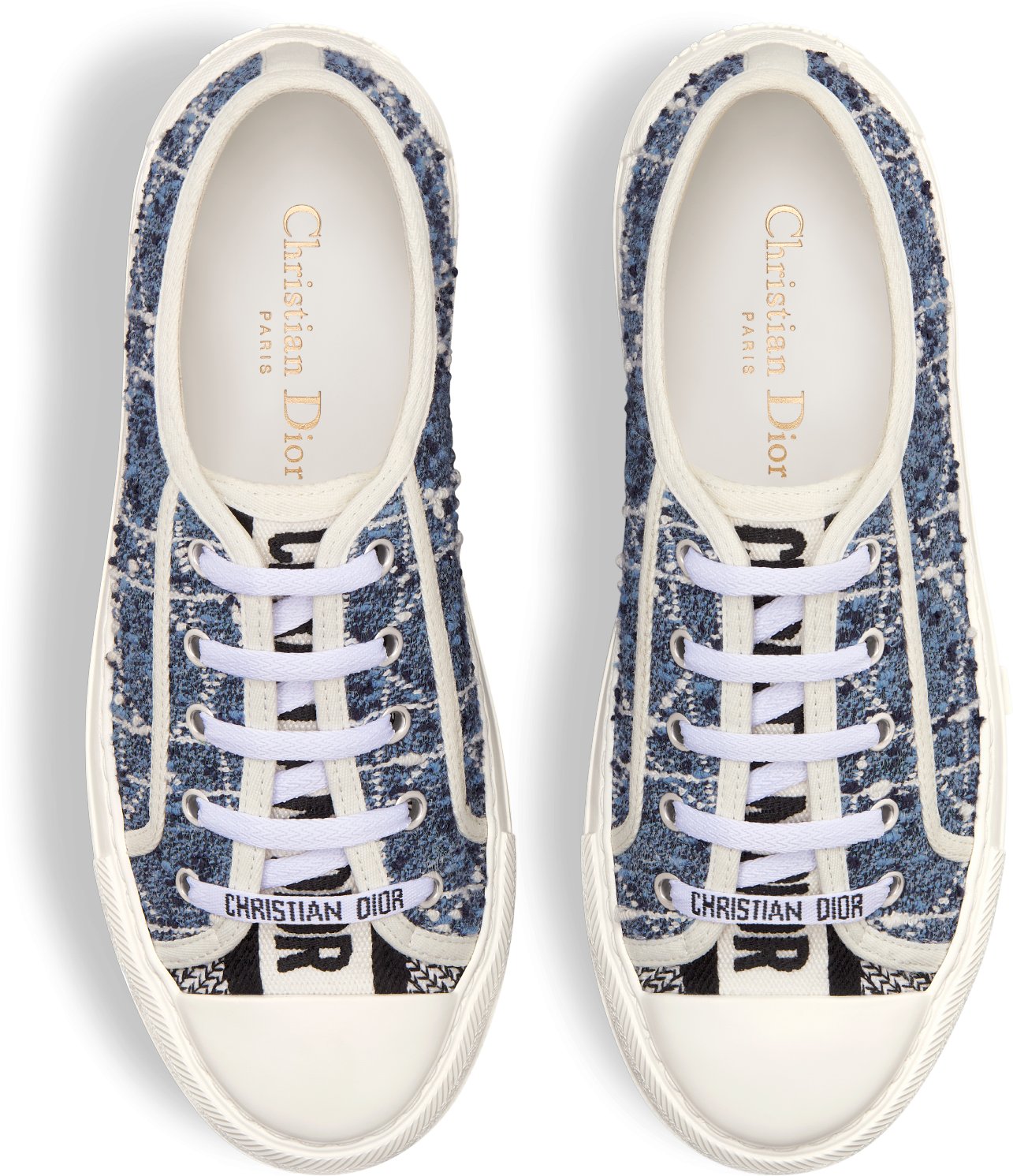 Walk'n'Dior Platform Sneaker Denim Blue Cannage Tweed | DIOR