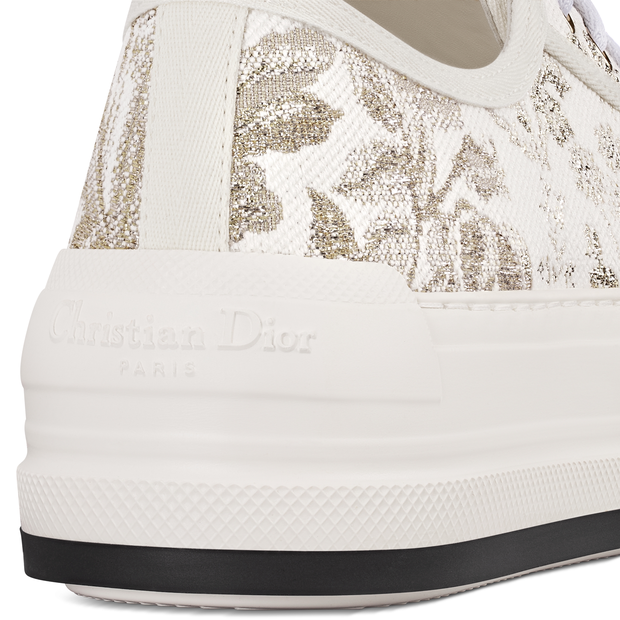Sneaker con plateau Walk'n'Dior Jacquard Millefiori bianco e color oro | DIOR