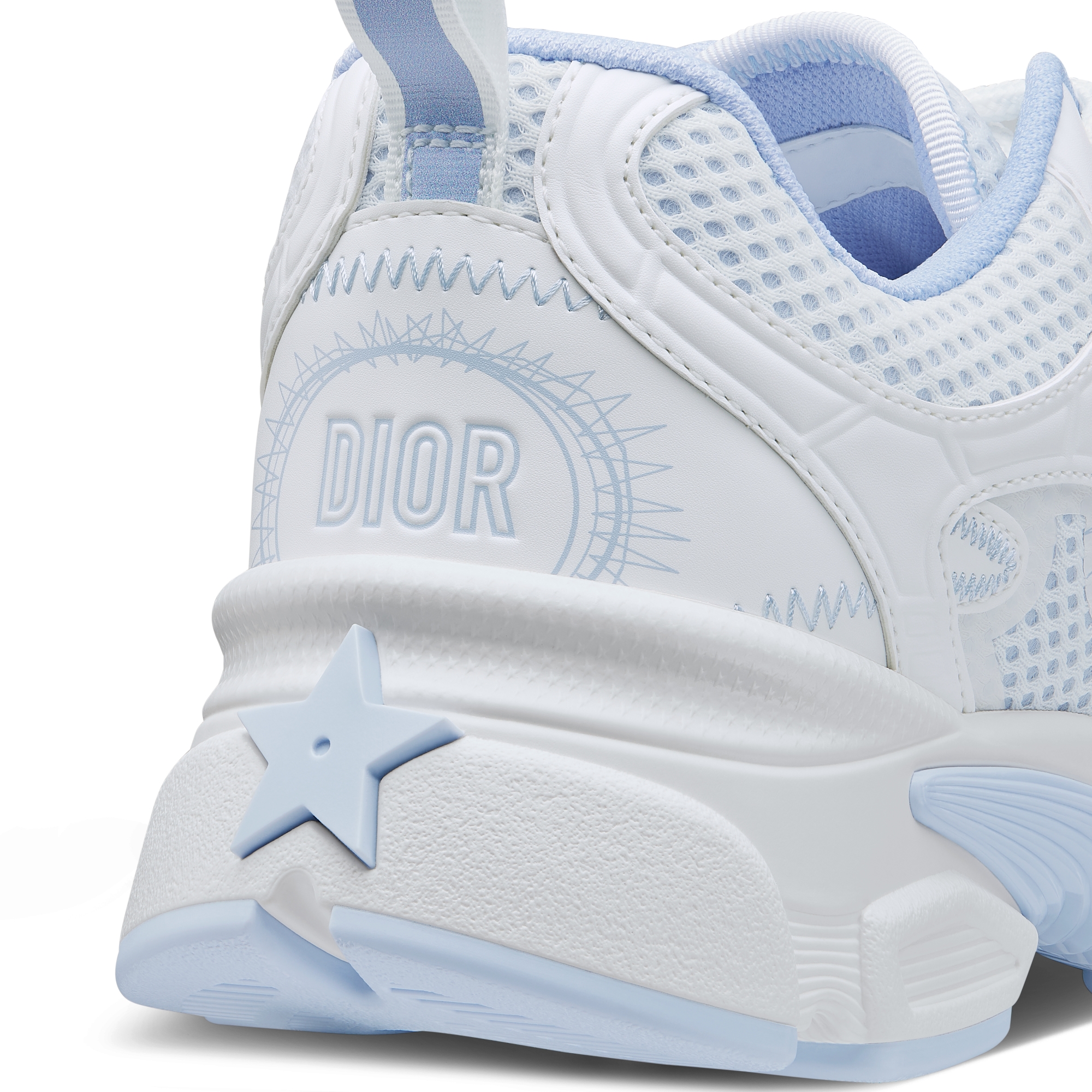 Dior Chrono Sneaker White and Sky Blue Mesh and Leather-Effect Panels ...