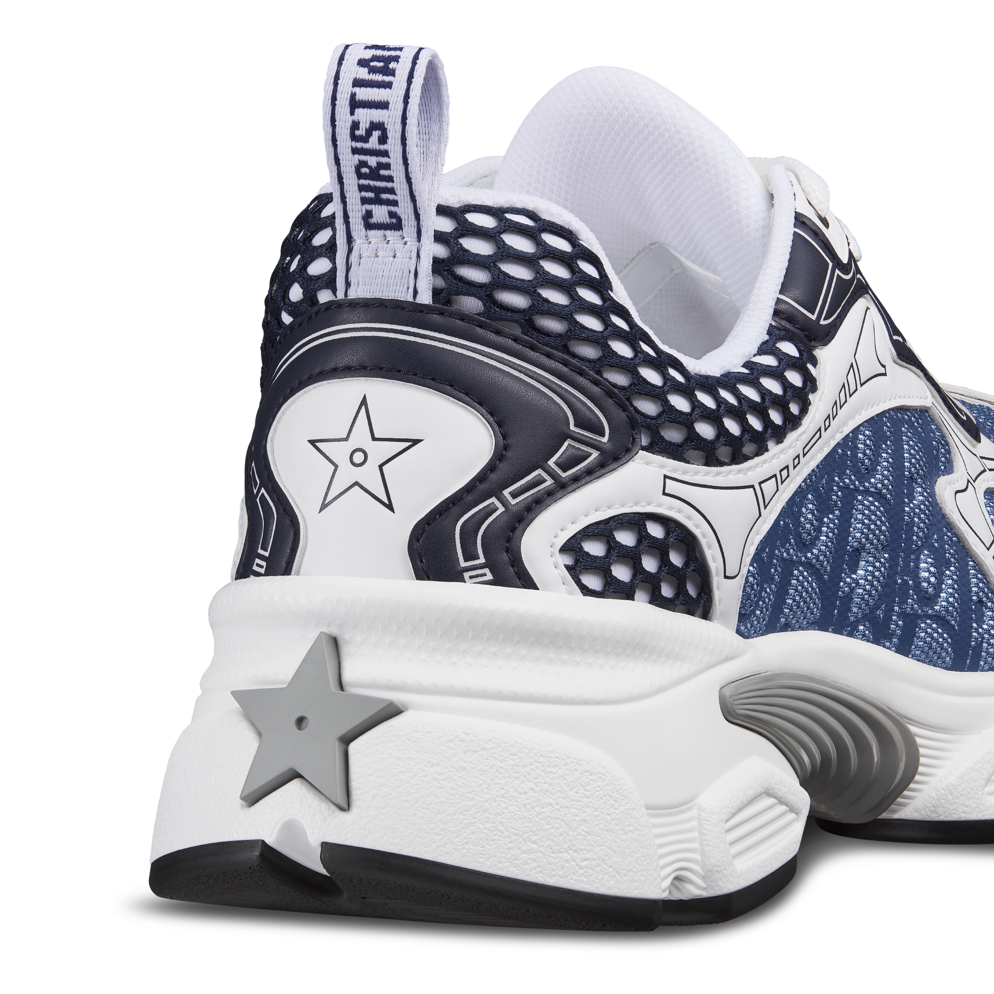 Dior Vibe Sneaker Deep Blue Mesh Printed with Dior Oblique Motif and ...