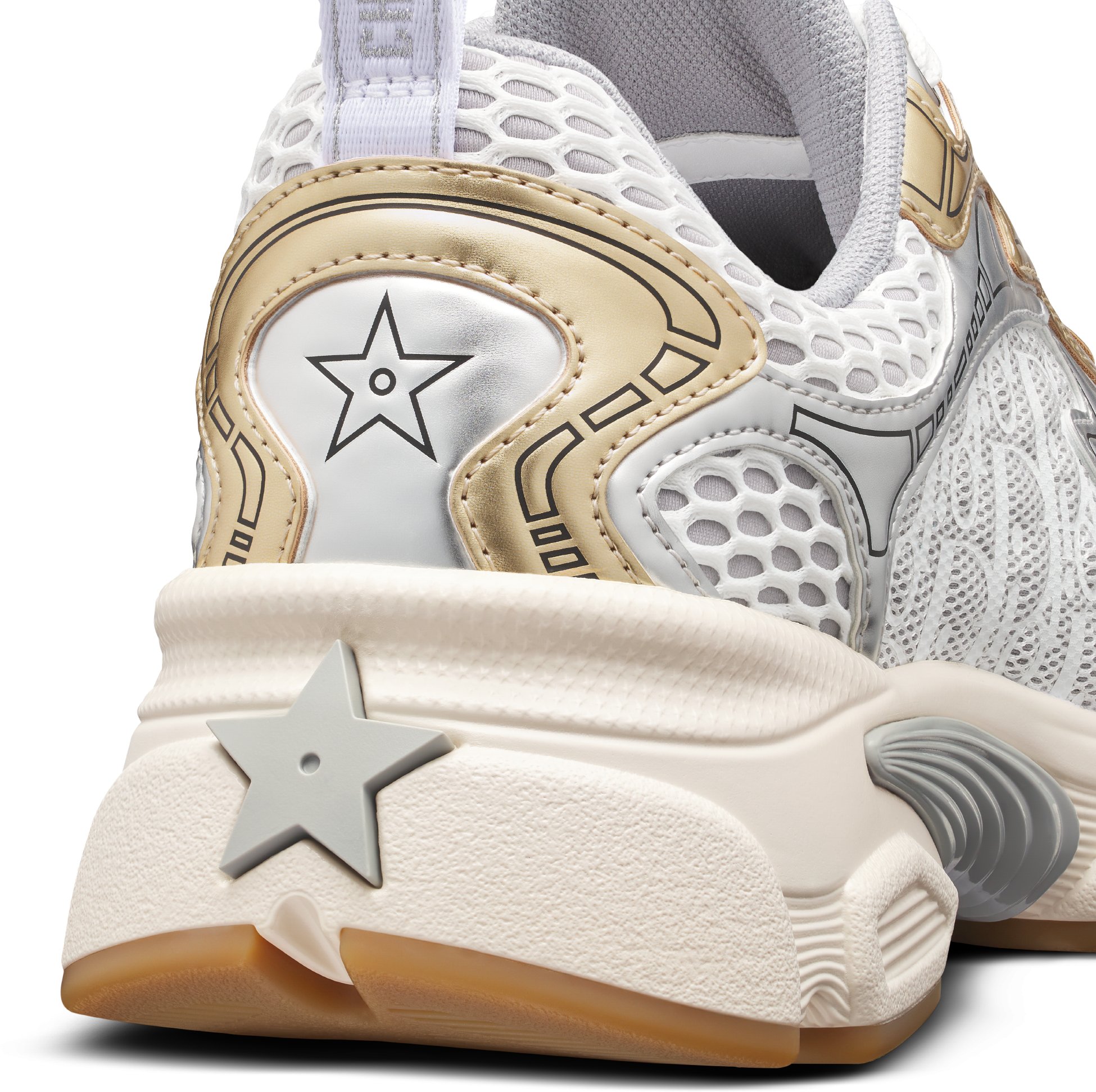 Dior Vibe Sneaker White Mesh Printed with Dior Oblique Motif and Gold ...