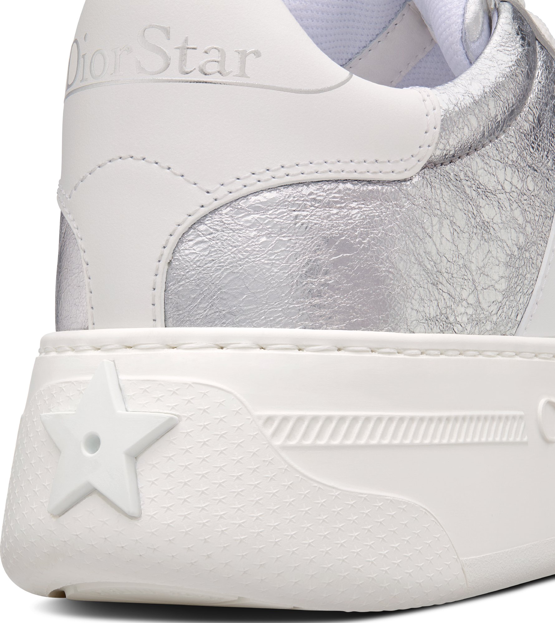 Dior Star Platform Sneaker Silver-Tone Crinkled-Effect Lambskin and ...