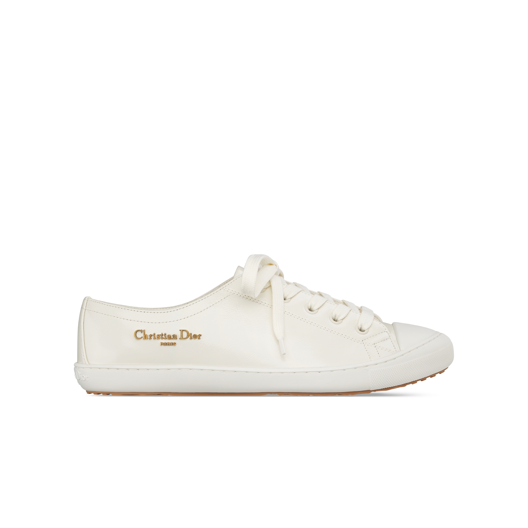 Dior Lucky Sneaker White Crinkled Patent Calfskin | DIOR