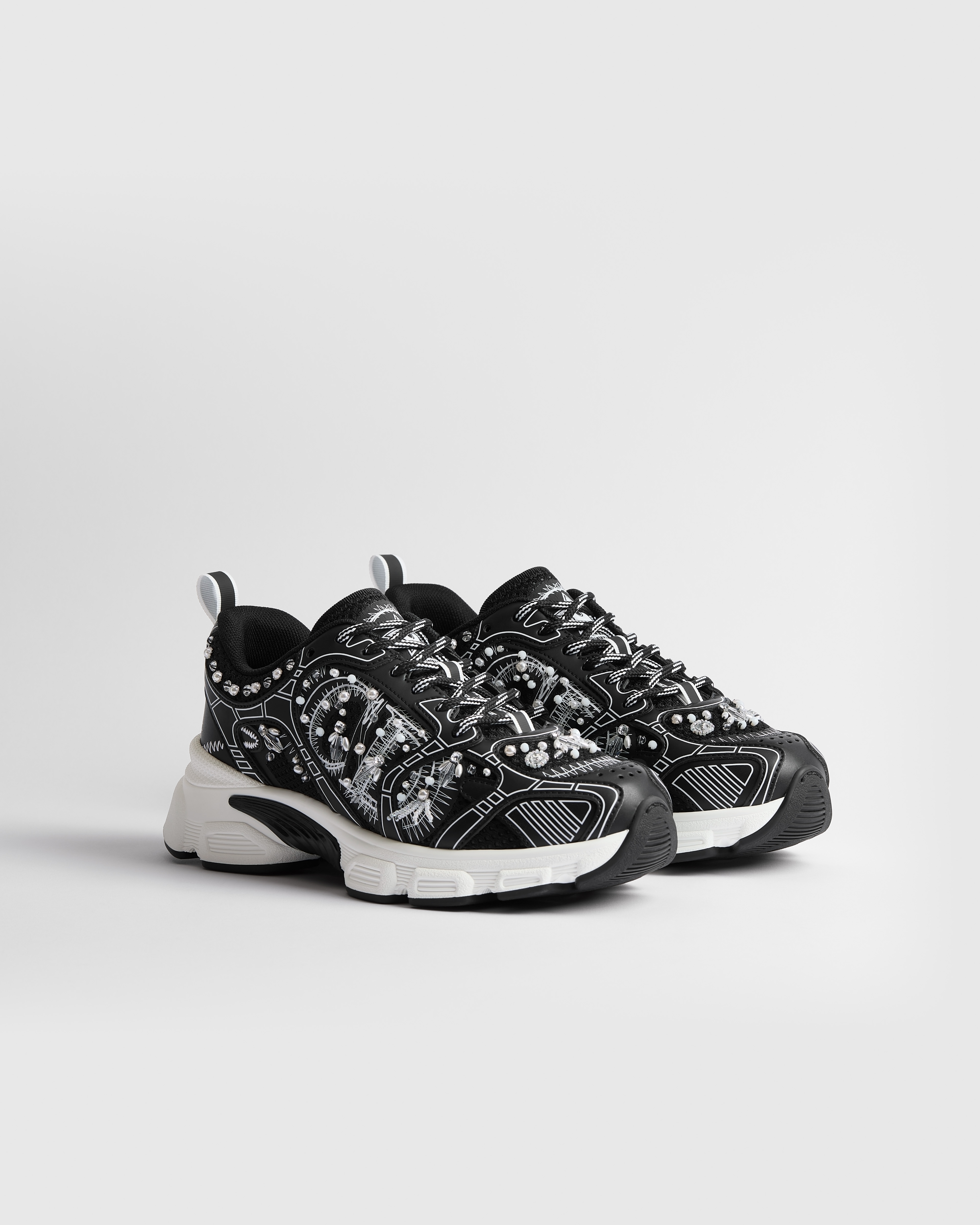 Dior Chrono Sneaker Black Mesh and Black Leather-Effect Panels with ...