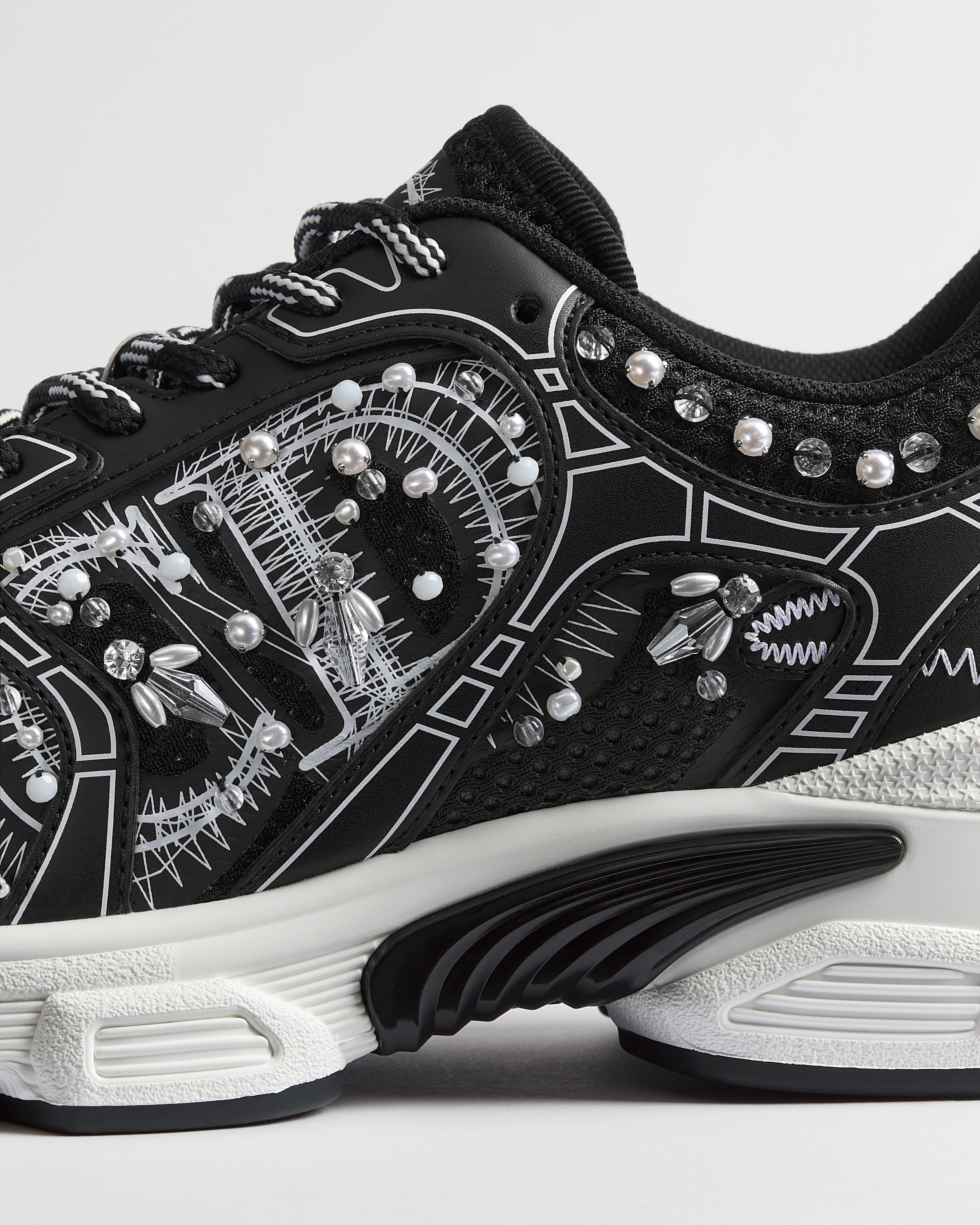 Dior Chrono Sneaker Black Mesh and Black Leather-Effect Panels with ...