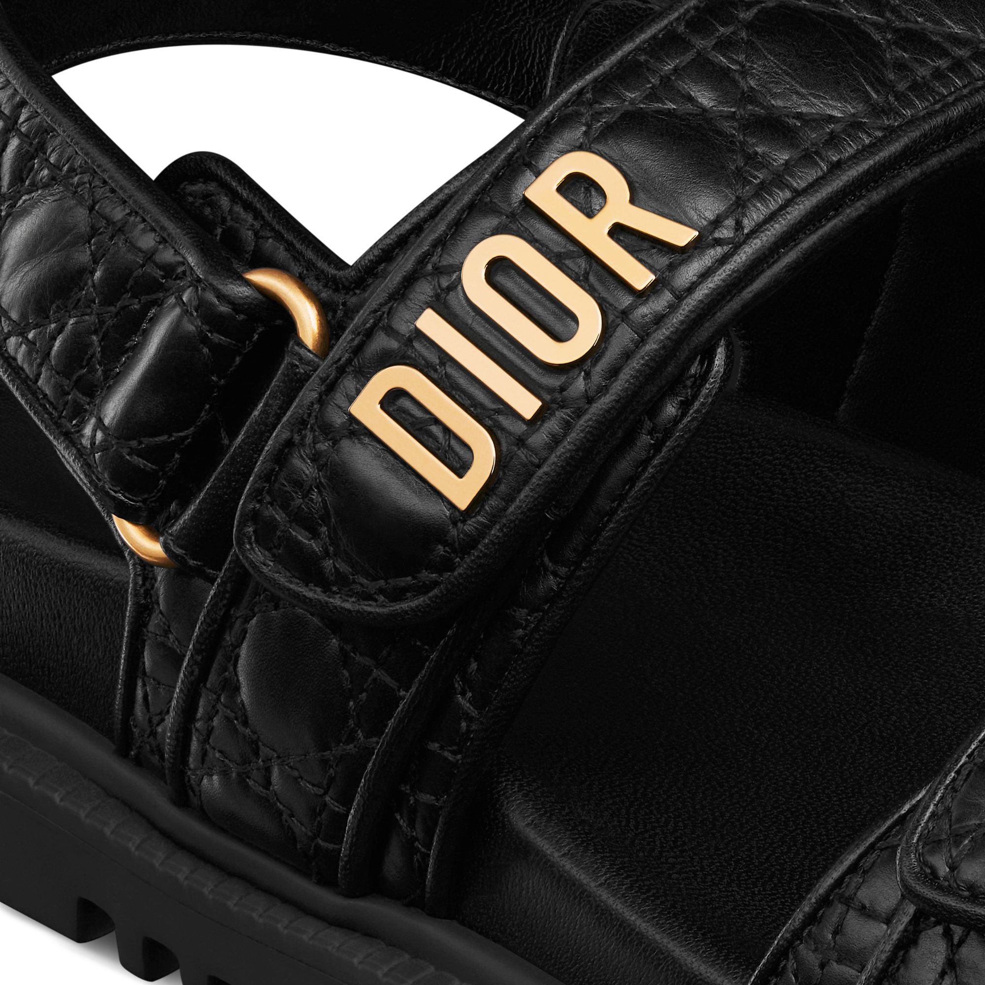 Dioract Sandal Black Quilted Cannage Calfskin | DIOR