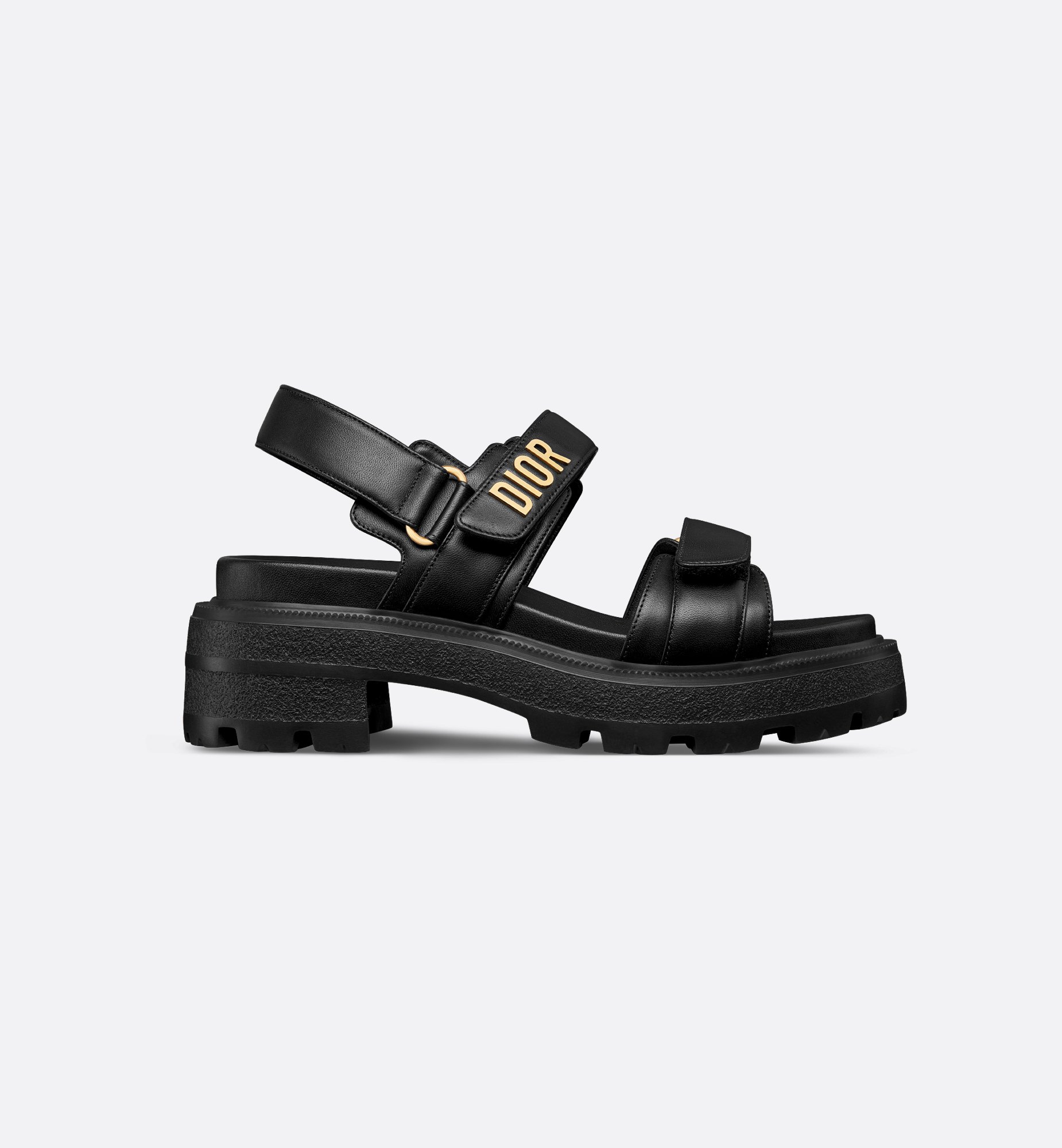 Dioract Platform Sandal Black Lambskin | DIOR Dioract Platform Sandal Black Lambskin | DIOR