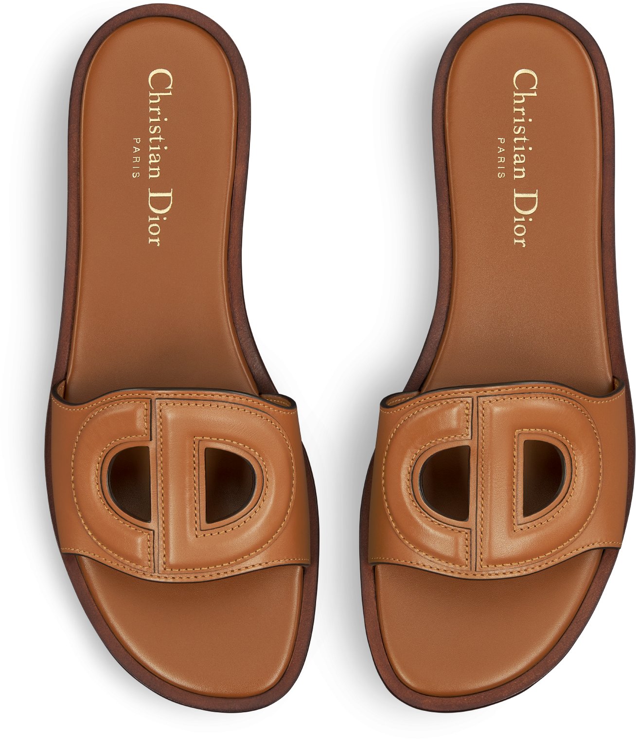 D-Club Slide Camel Calfskin | DIOR