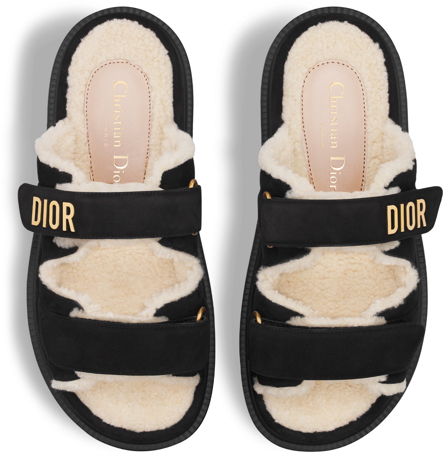 Dioract Slide Black Suede Goatskin | DIOR