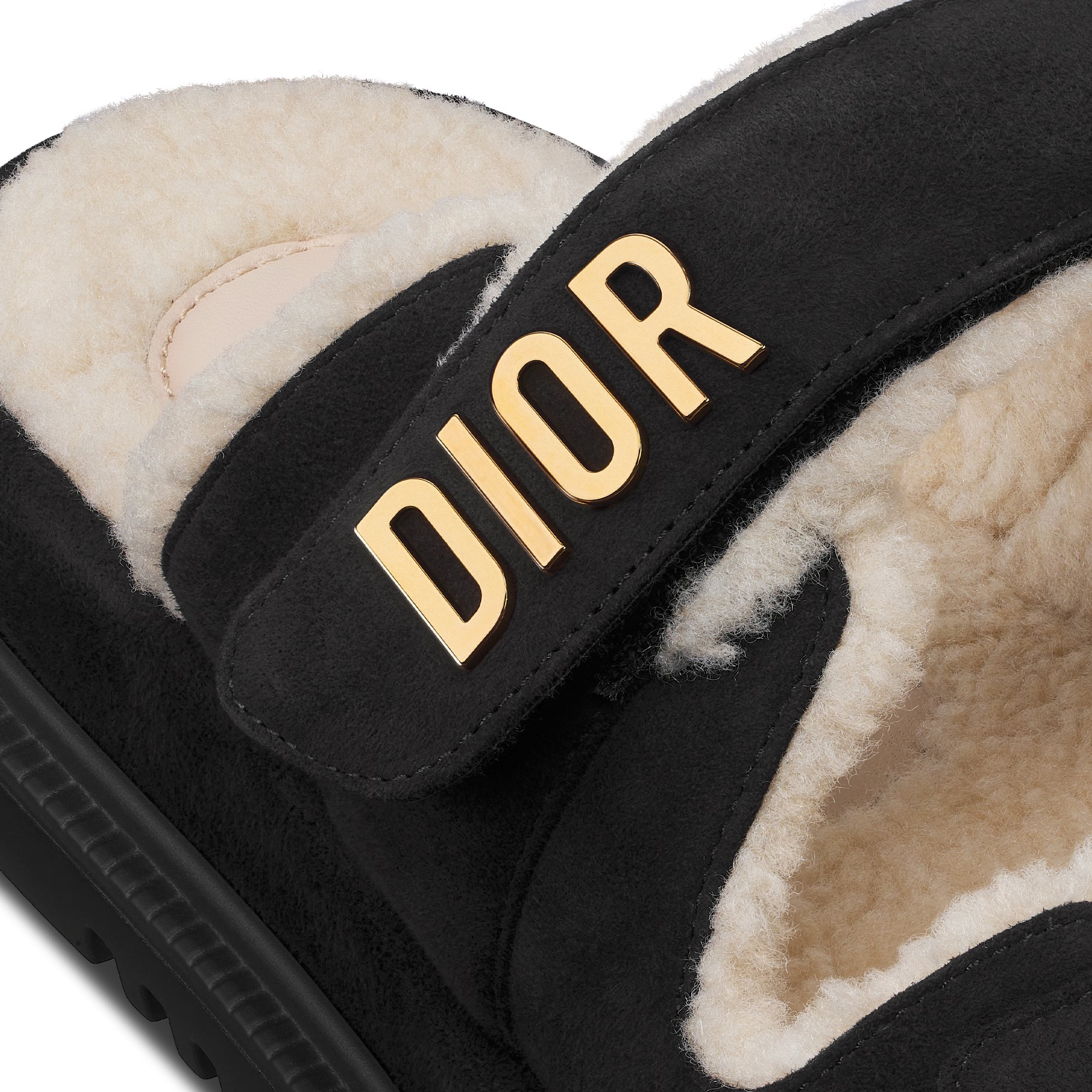 Dioract Slide Black Suede Goatskin | DIOR