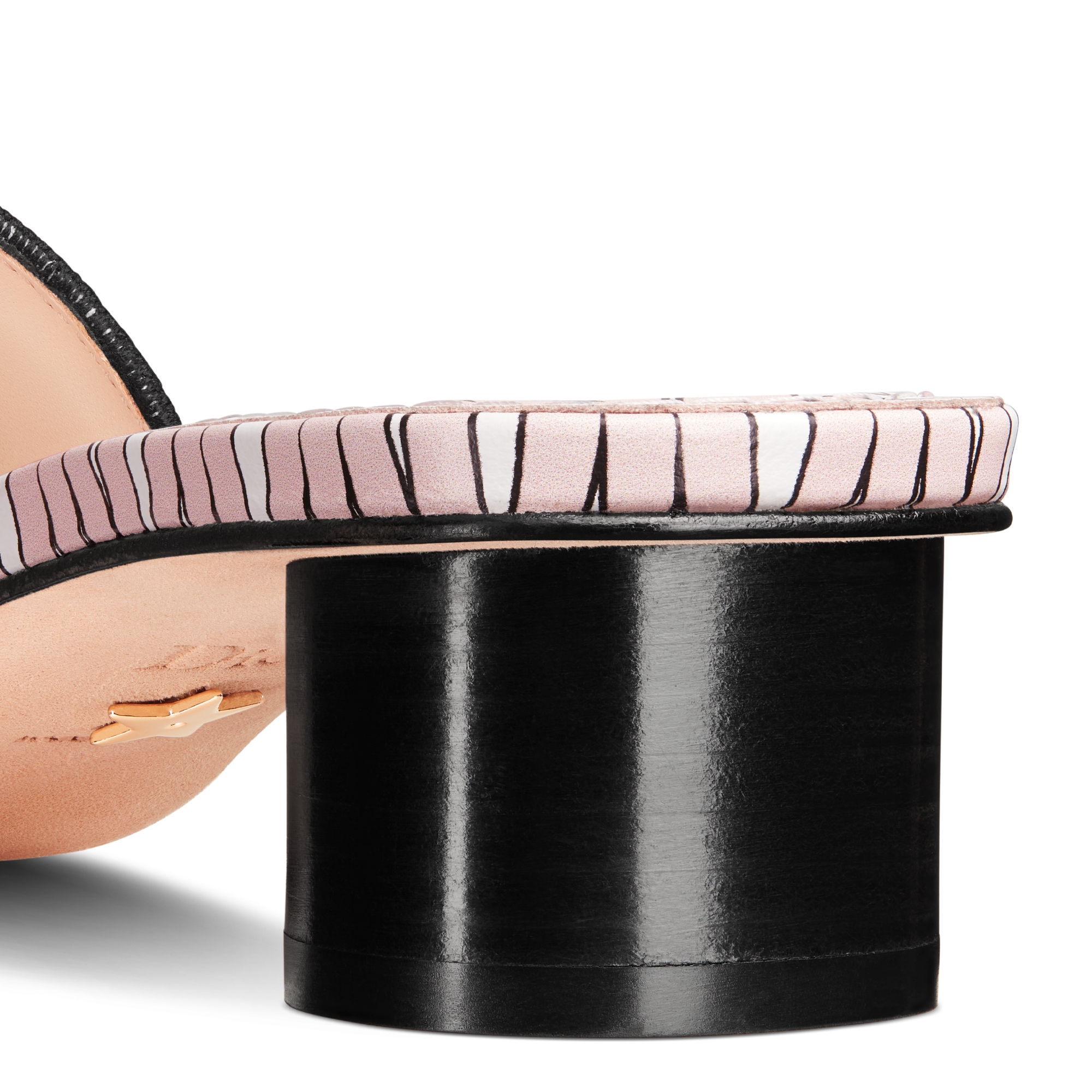 Slide Dway com salto Algodão bordado e motivo Miss Dior Allover rosa ...