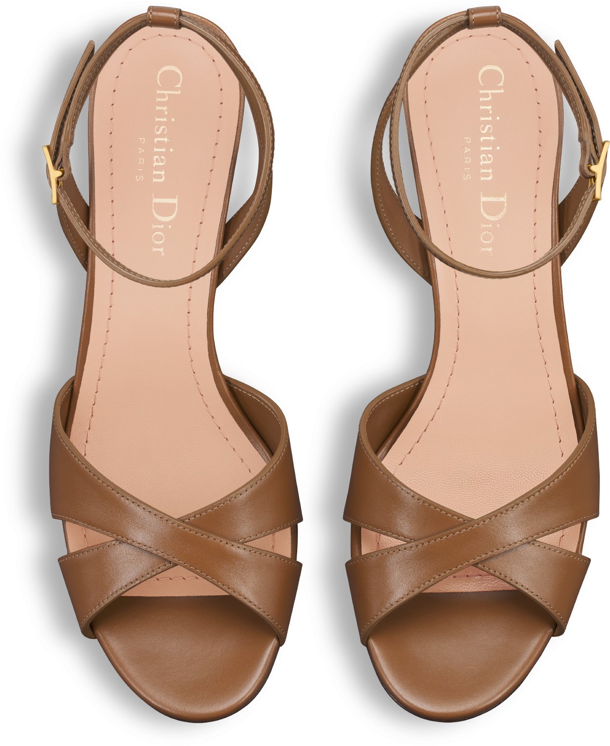 Dior Icon-sandaal met hak Camel kalfsleer | DIOR