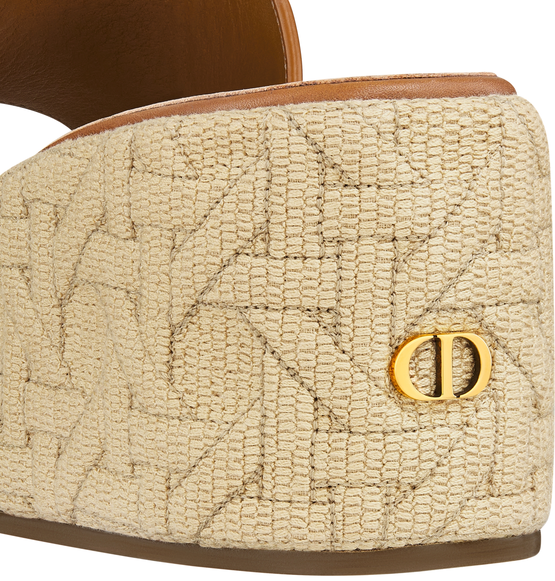 Attitude Dior Wedge Slide Camel Calfskin | DIOR