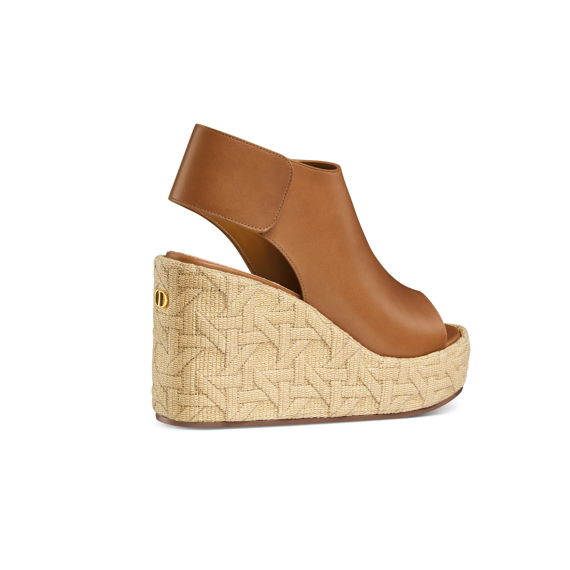 Attitude Dior Wedge Sandal Camel Calfskin | DIOR