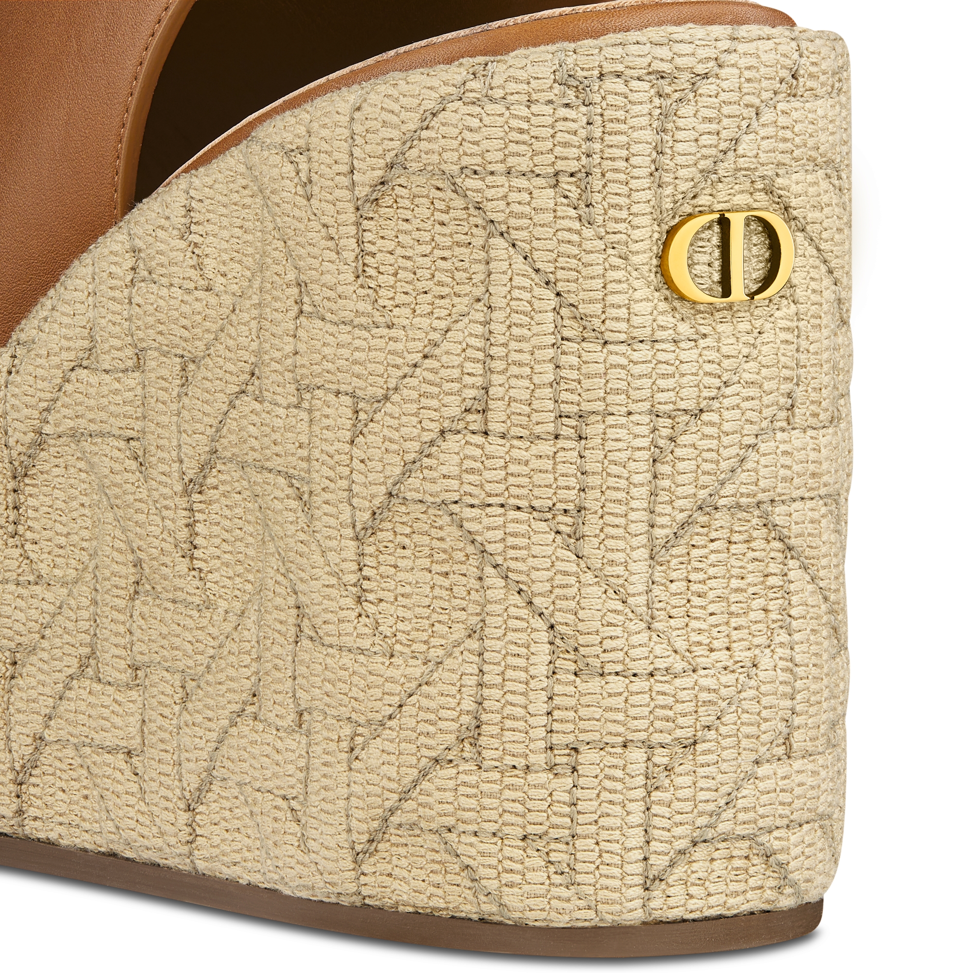 Attitude Dior Wedge Sandal Camel Calfskin | DIOR