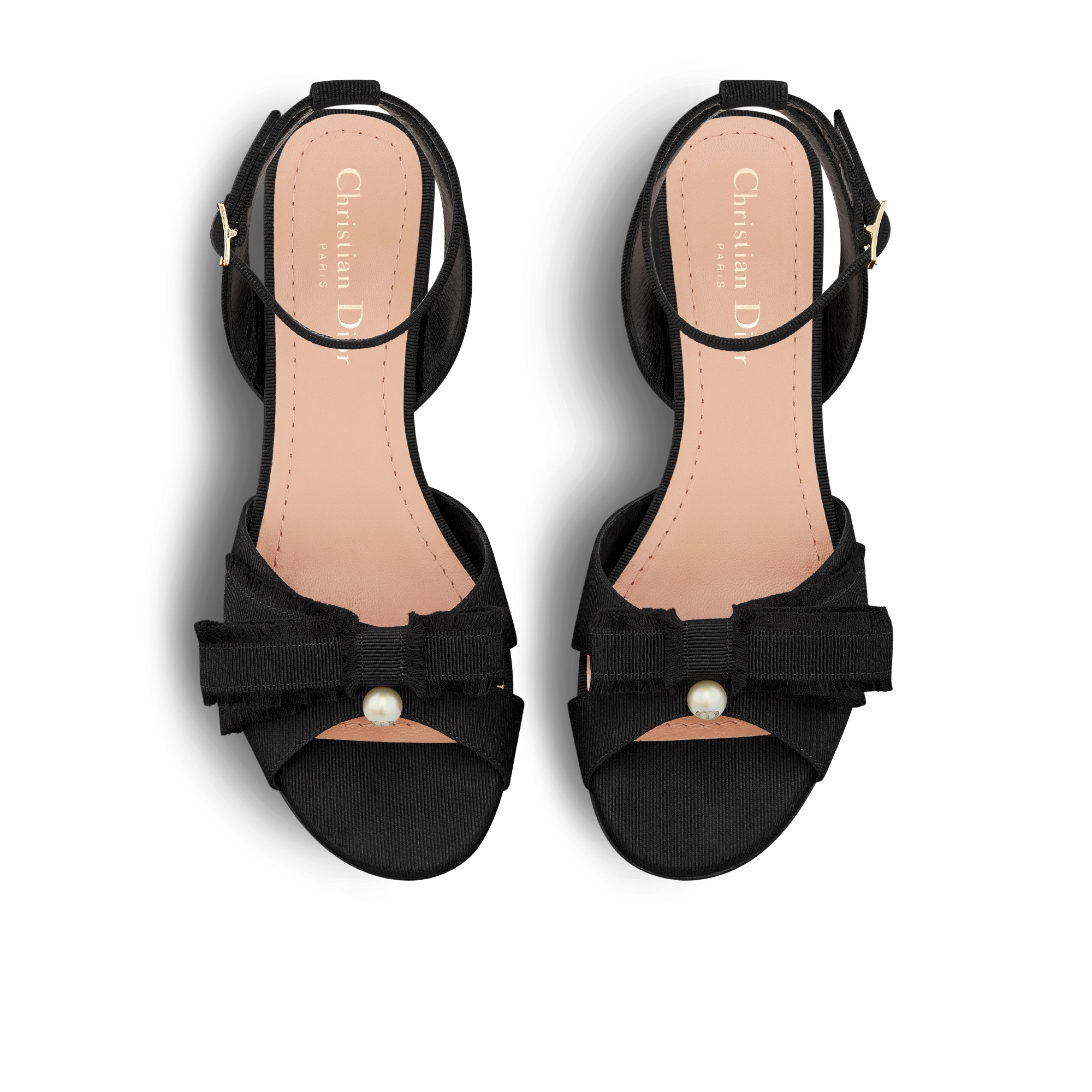 Sandale à talon Adiorable Gros-grain effrangé noir | DIOR