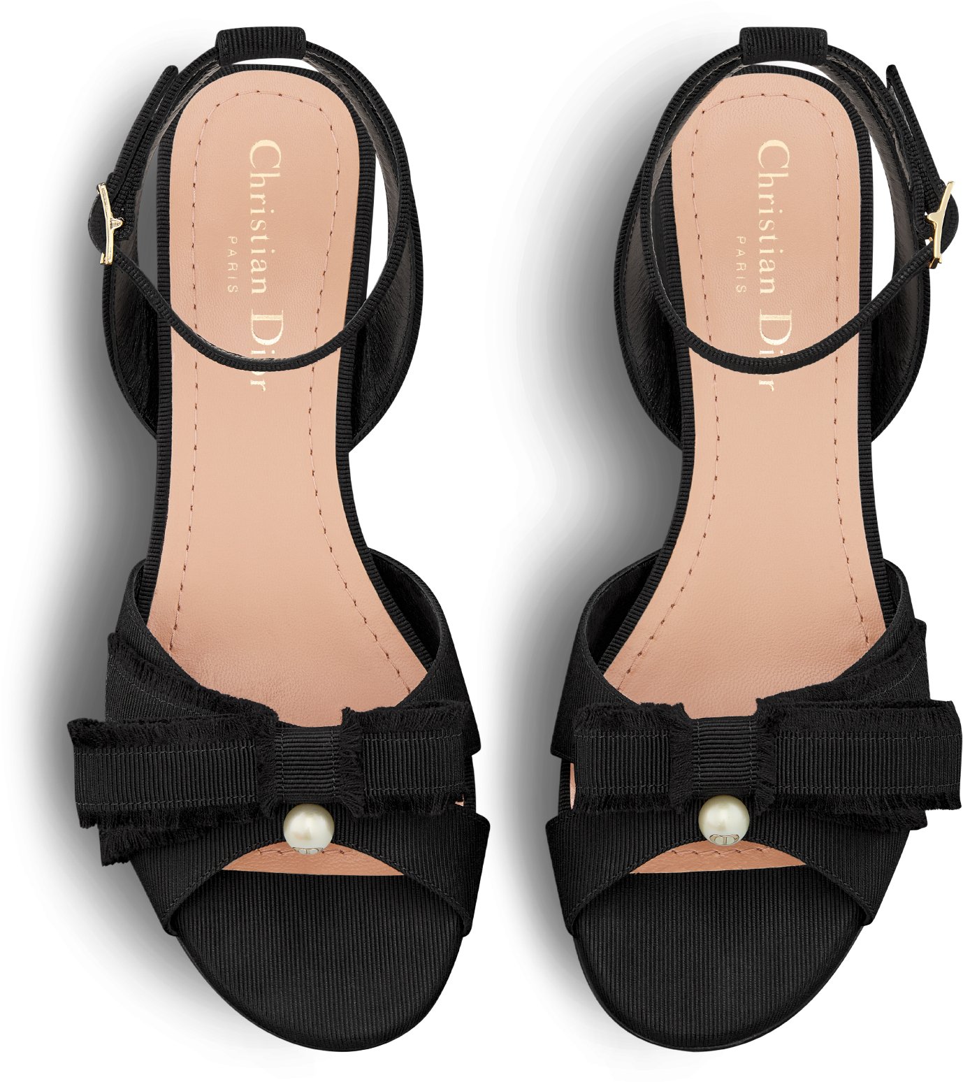 Adiorable-sandaal met hak Zwart ripslint met franjes | DIOR