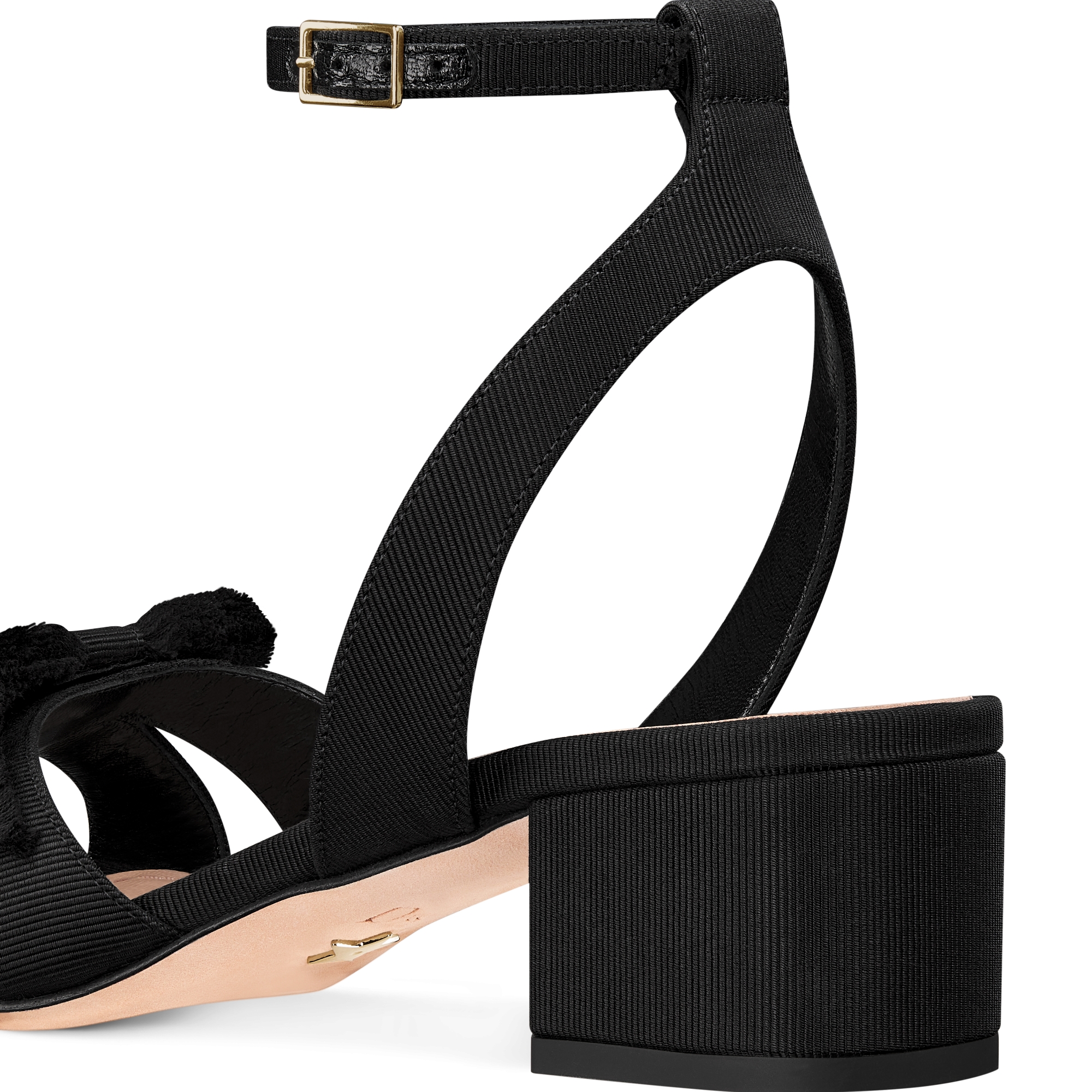 Sandale à talon Adiorable Gros-grain effrangé noir | DIOR