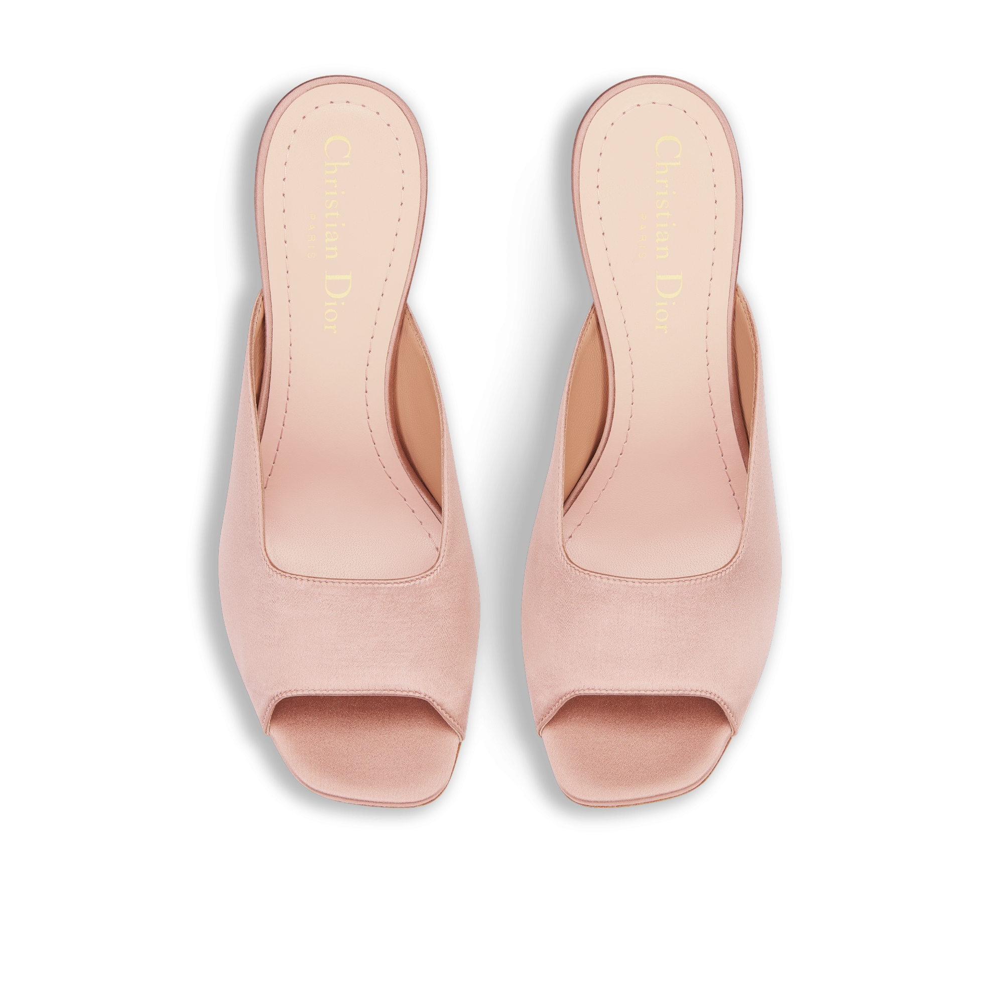 Dior Tribales Heeled Slide Nude Satin | DIOR