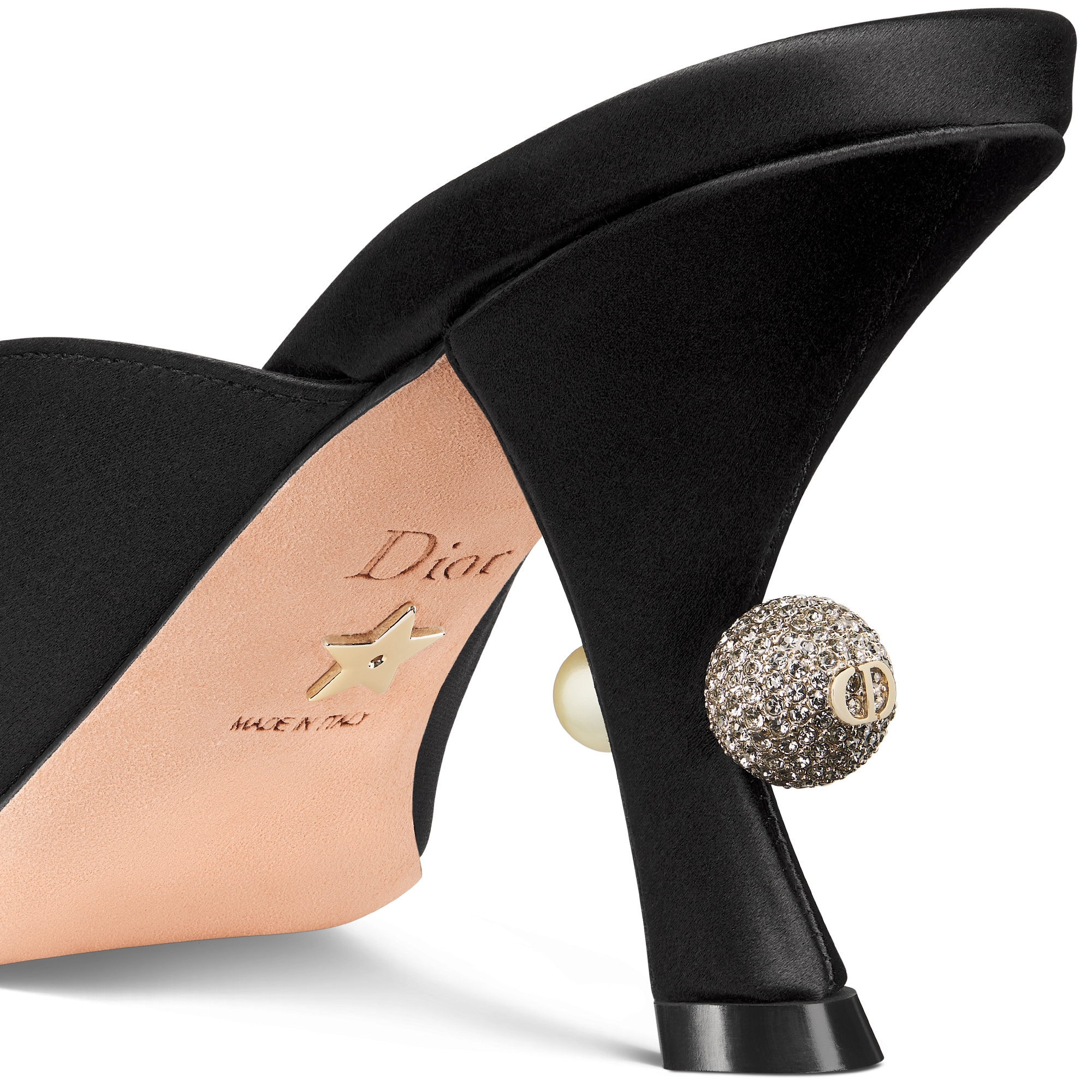 Sandalo con tacco Dior Tribales Raso nero | DIOR